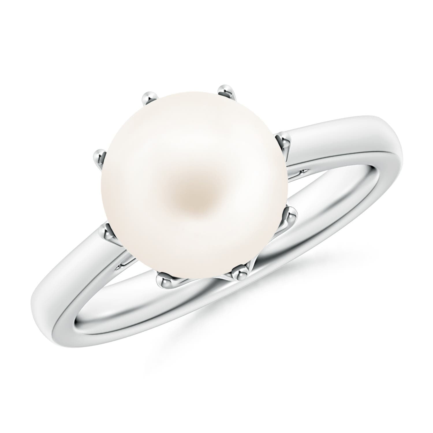 ANGARA 9mm Freshwater Cultured Pearl Solitaire Ring in Sterling Silver ...