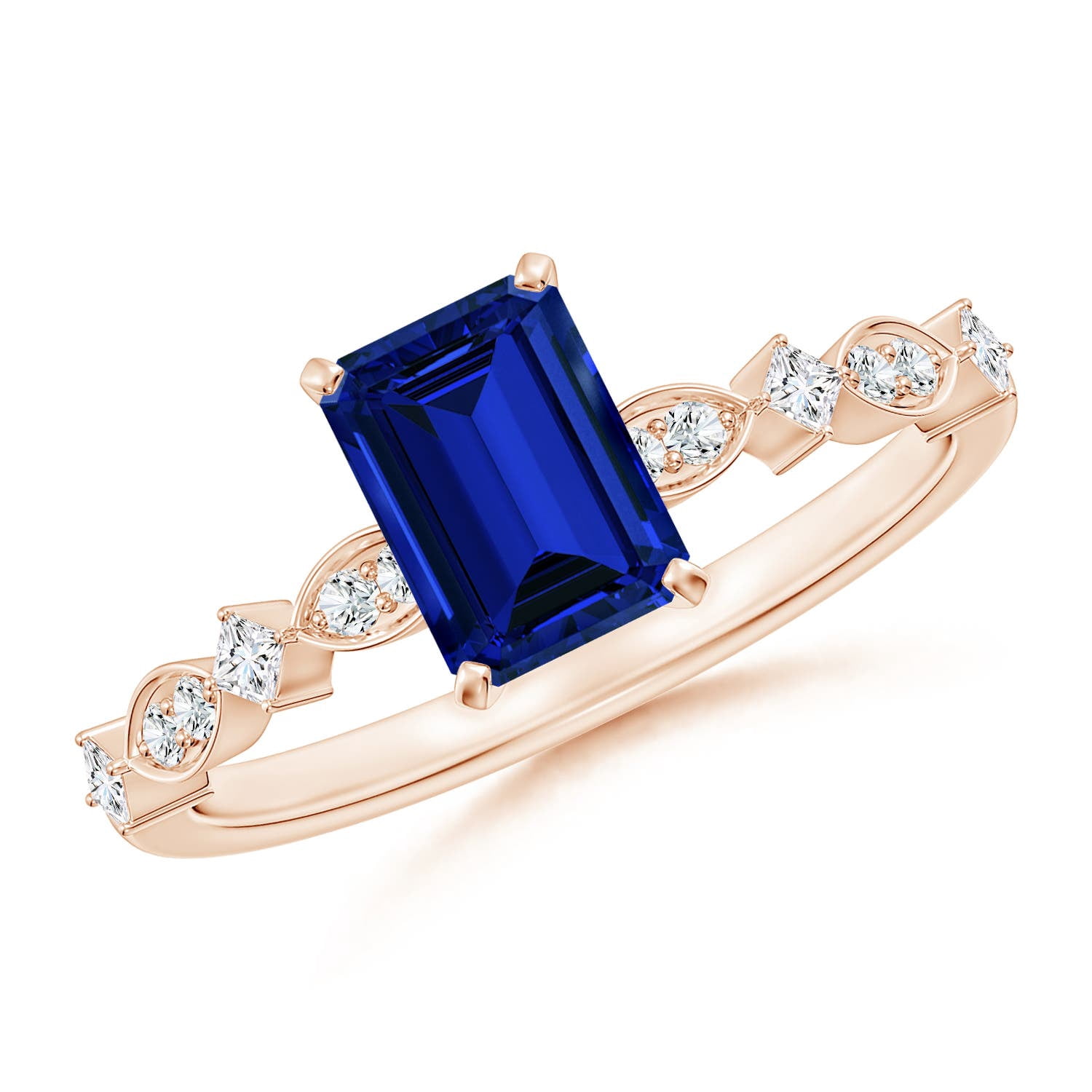 ANGARA Lab Grown 1.05 Ct Blue Sapphire Engagement Ring for Women in 14K ...