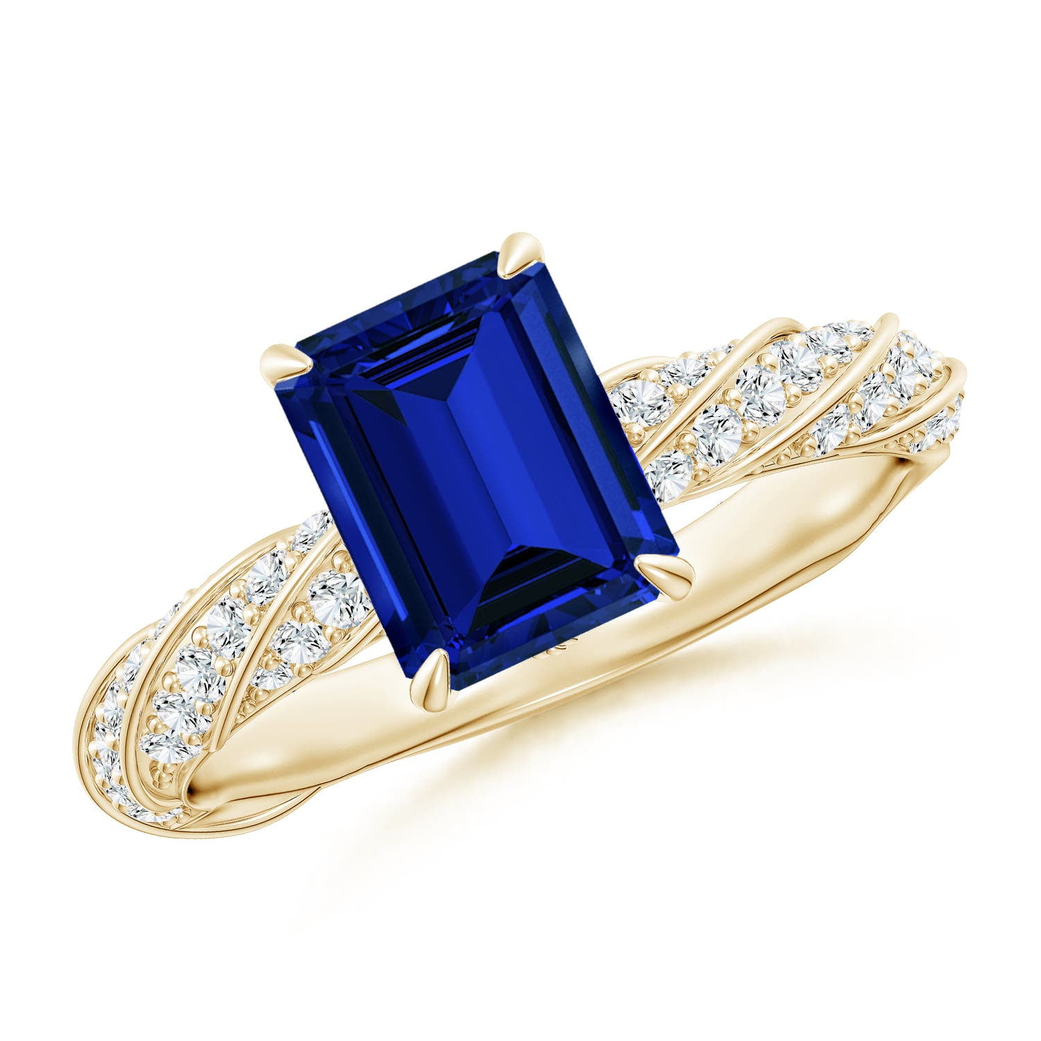 ANGARA Lab Grown 1.65 Ct Blue Sapphire Engagement Ring for Women in 14K ...