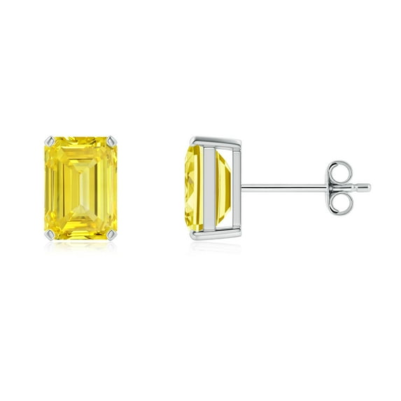 ANGARA IGI Certified Prong-Set Lab Grown 1.3 Ct Yellow Diamond Stud ...