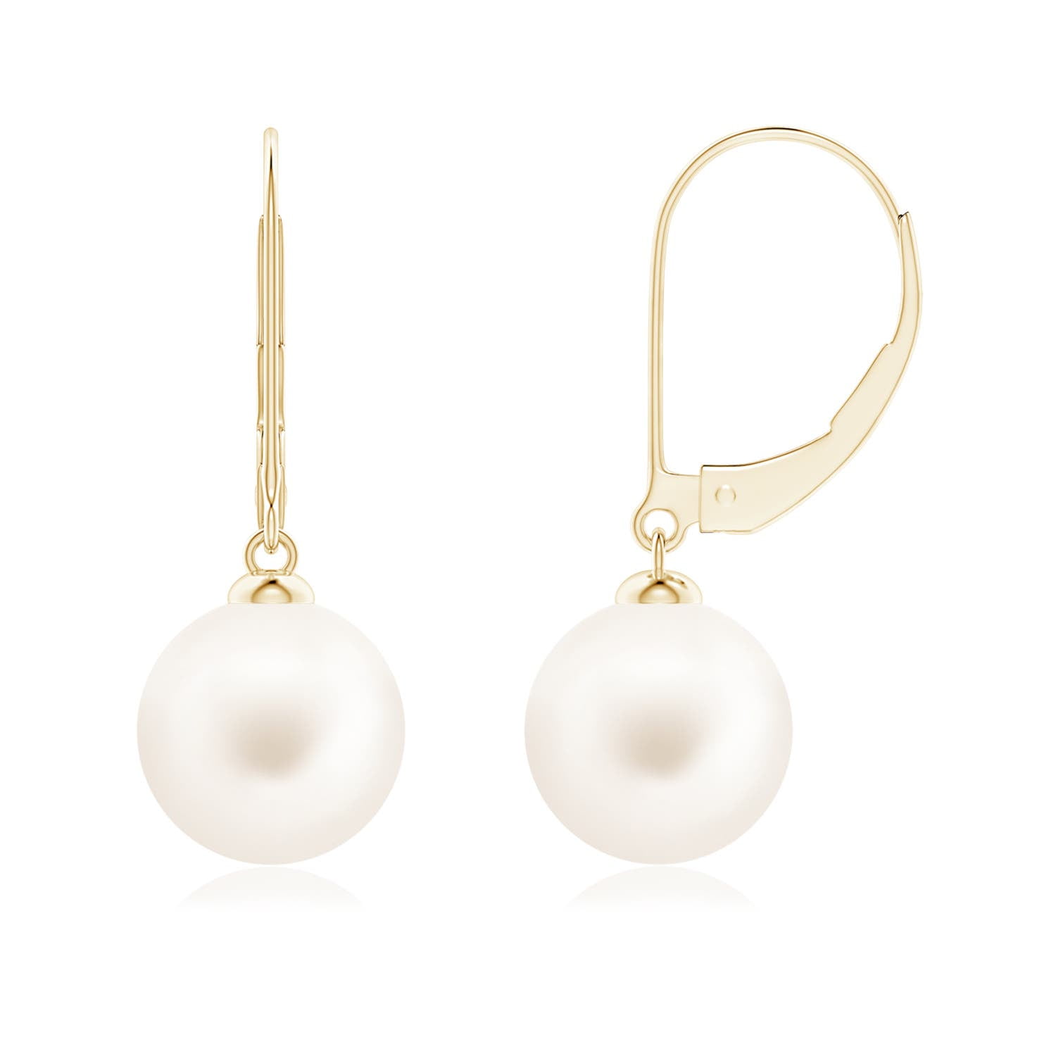 ANGARA Freshwater Cultured Pearl Earrings with Leverback in 14K Yellow Gold for Women | June ...