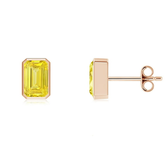 ANGARA IGI Certified Lab Grown 1.5 Ct Yellow Diamond Stud Earrings for ...