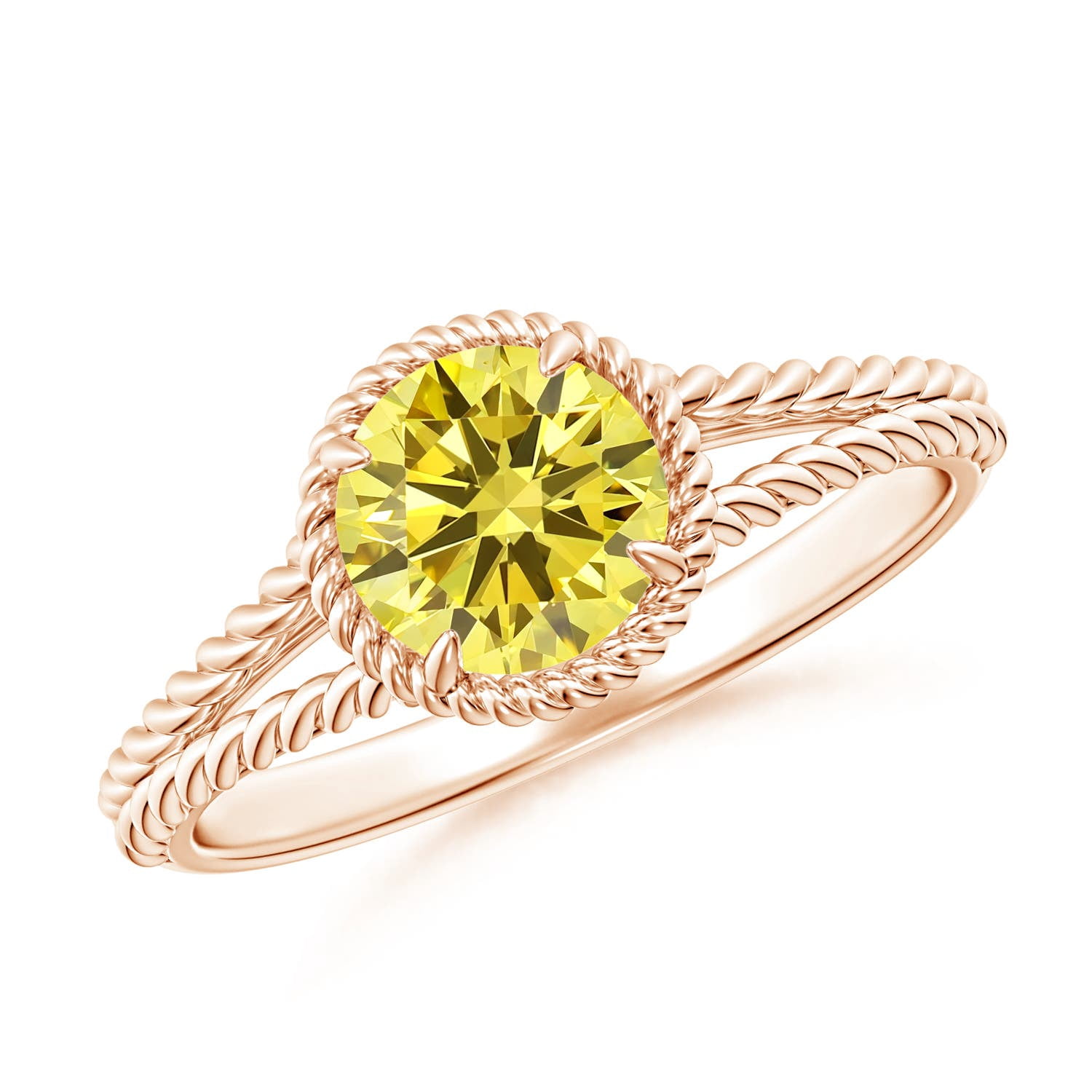 ANGARA IGI Certified Lab Grown 1 Ct Yellow Diamond Ring for Women in ...