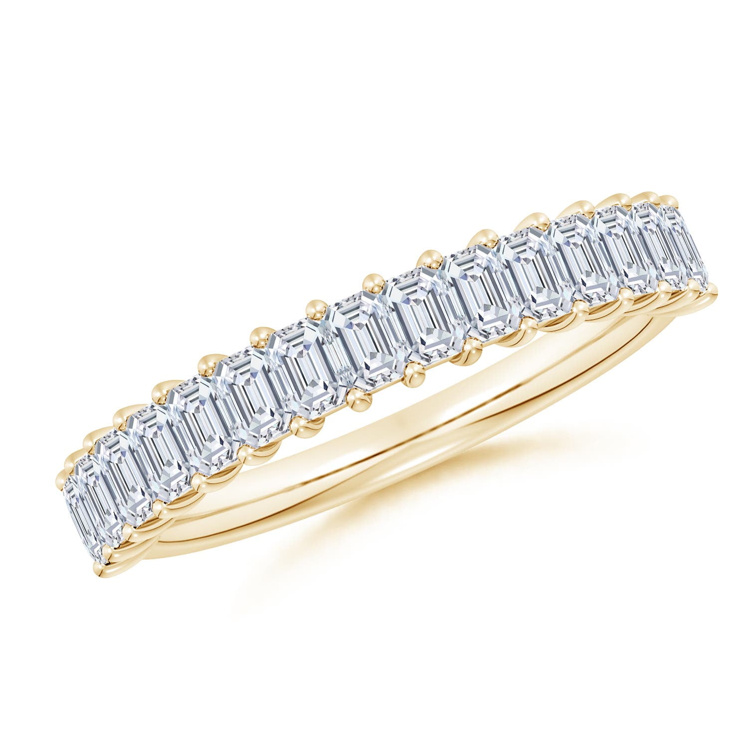 ANGARA IGI Certified Lab Grown 1.35 Ct Diamond Half Eternity Wedding ...