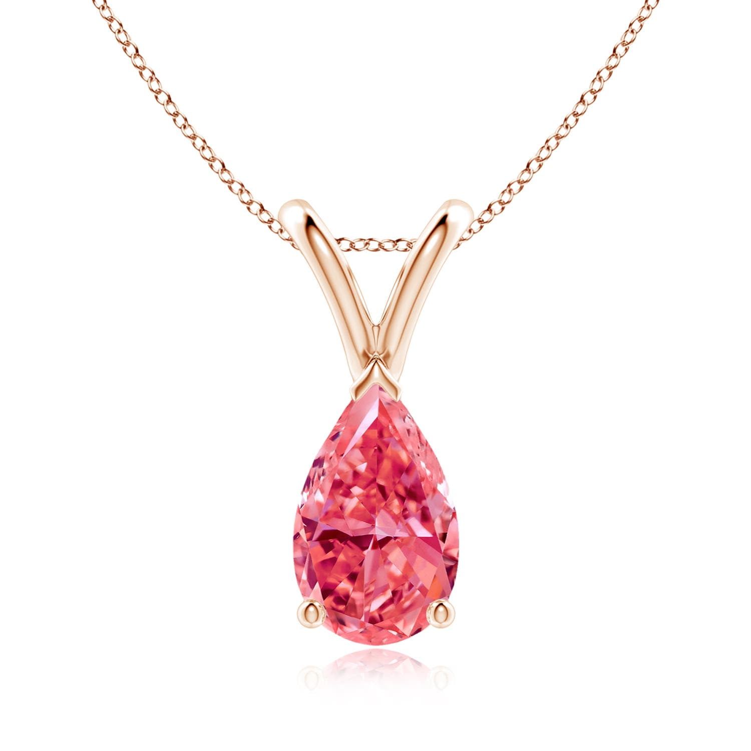 ANGARA IGI Certified V-Bale Lab Grown 1 Ct Pink Diamond Pendant for ...