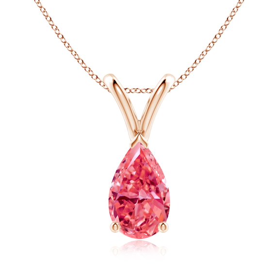 ANGARA IGI Certified V-Bale Lab Grown 1 Ct Pink Diamond Pendant for ...