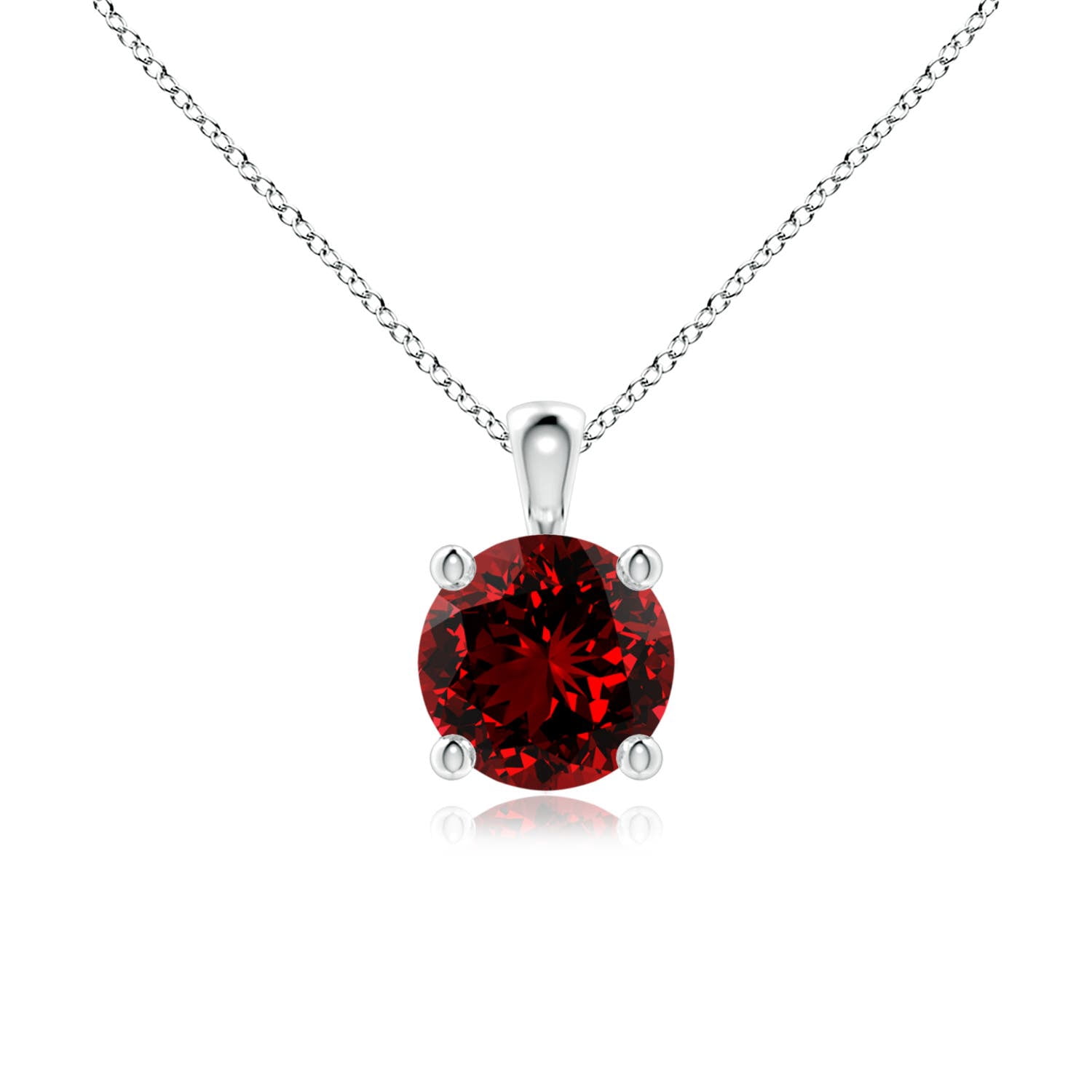 ANGARA Lab Grown 1 Ct Classic Round Ruby Solitaire Pendant for Women in ...