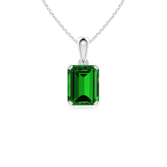 ANGARA Lab Grown 2.85 Ct Emerald Pendant with Lab Diamond Trio for ...