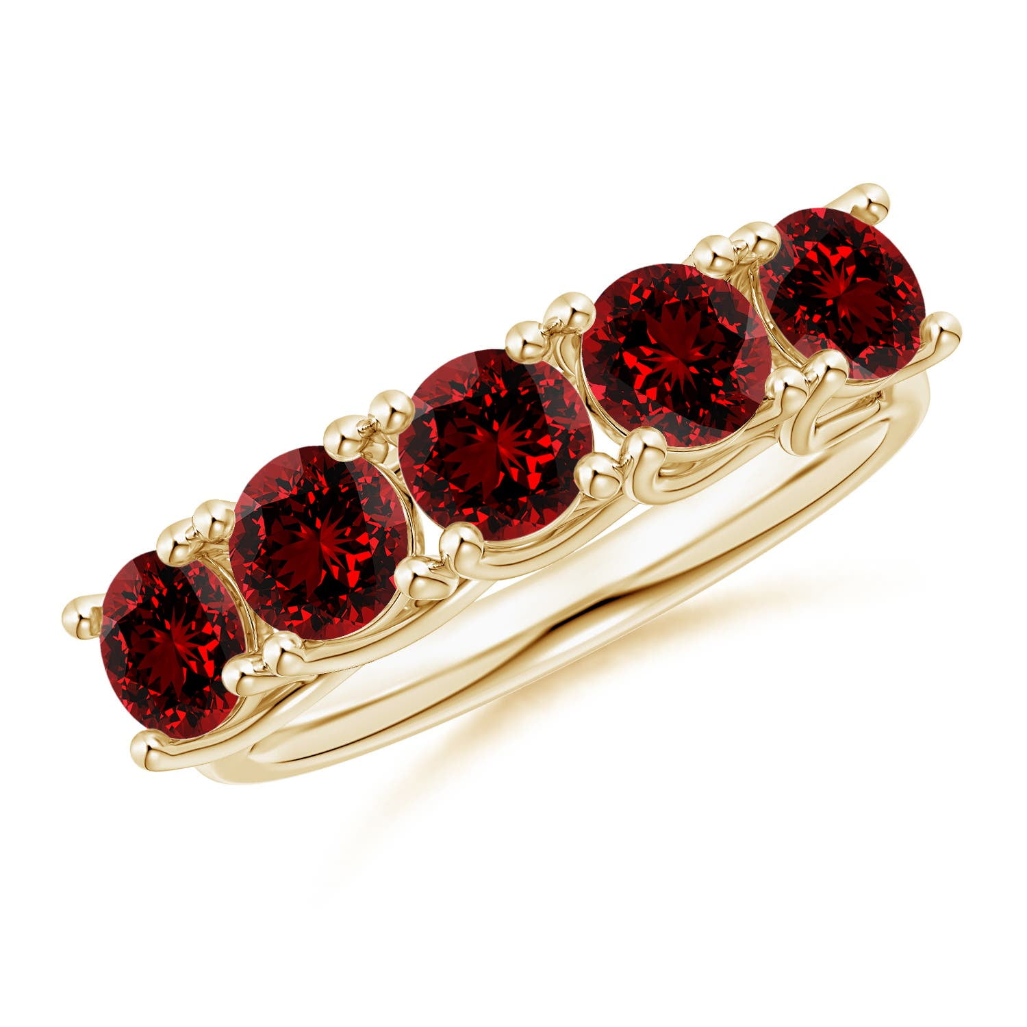 ANGARA Lab Grown 2.3 Ct Half Eternity Five Stone Ruby Wedding Band for ...