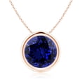 ANGARA Lab Grown 4.5 Ct Bezel-Set Blue Sapphire Solitaire Pendant for ...
