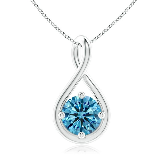 ANGARA IGI Certified Lab Grown 1 Ct Blue Diamond Twist Bale Pendant for ...