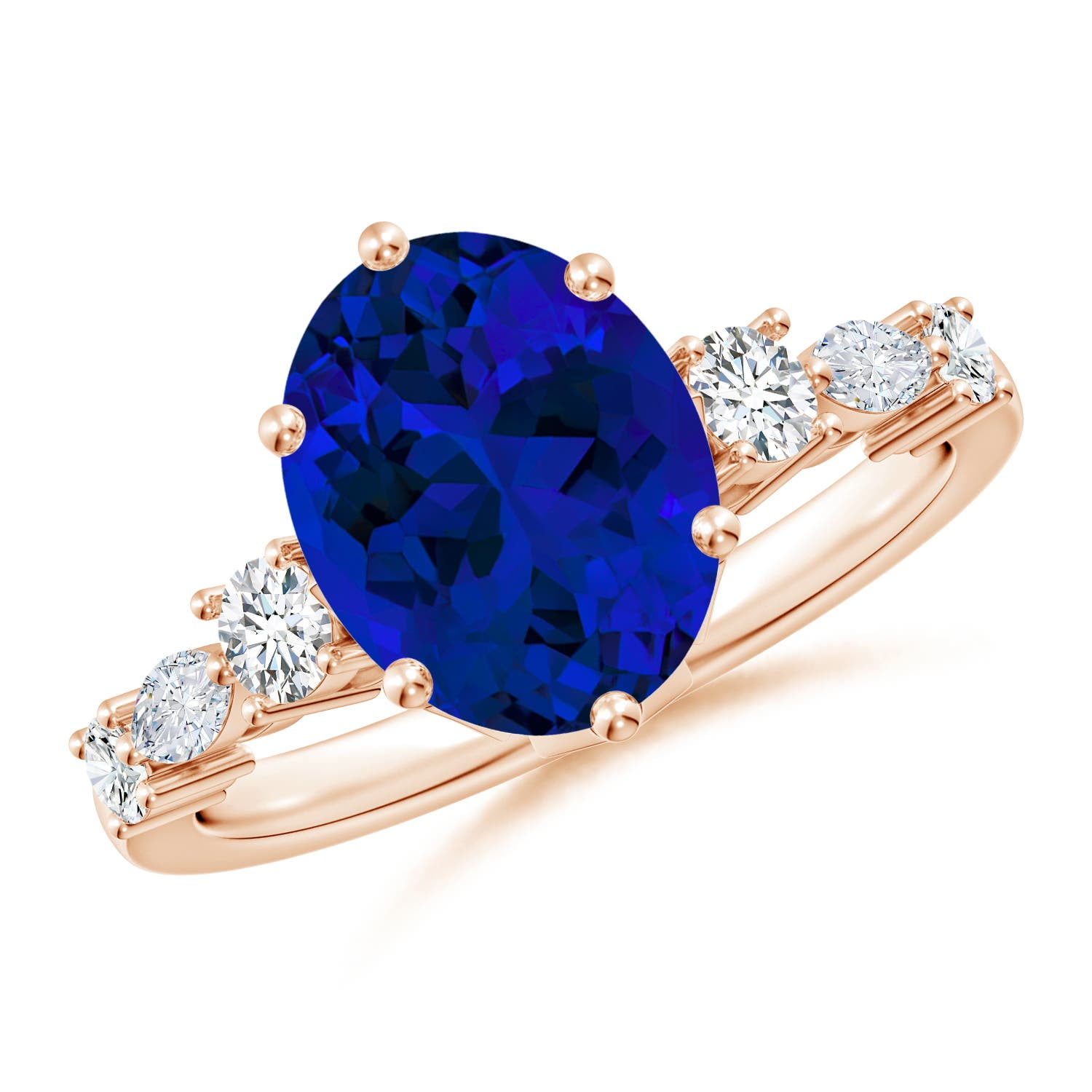 ANGARA Lab Grown 3.3 Ct Oval Blue Sapphire Engagement Ring for Women in ...