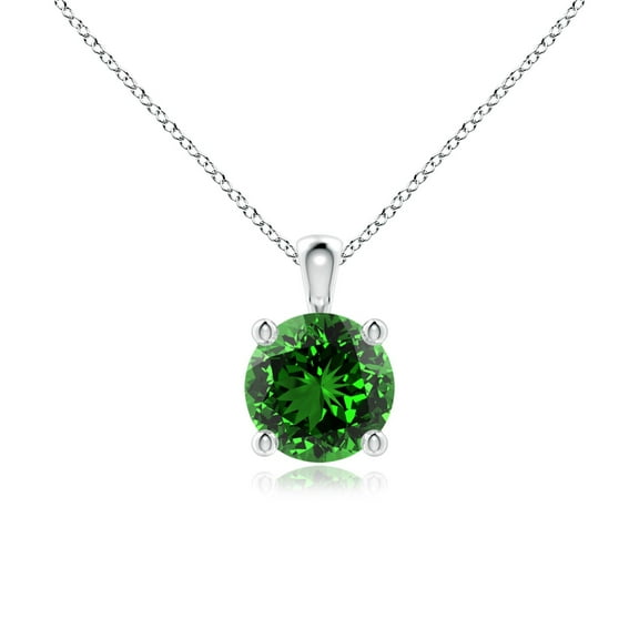 ANGARA Lab Grown 2.85 Ct Emerald Pendant with Lab Diamond Trio for ...