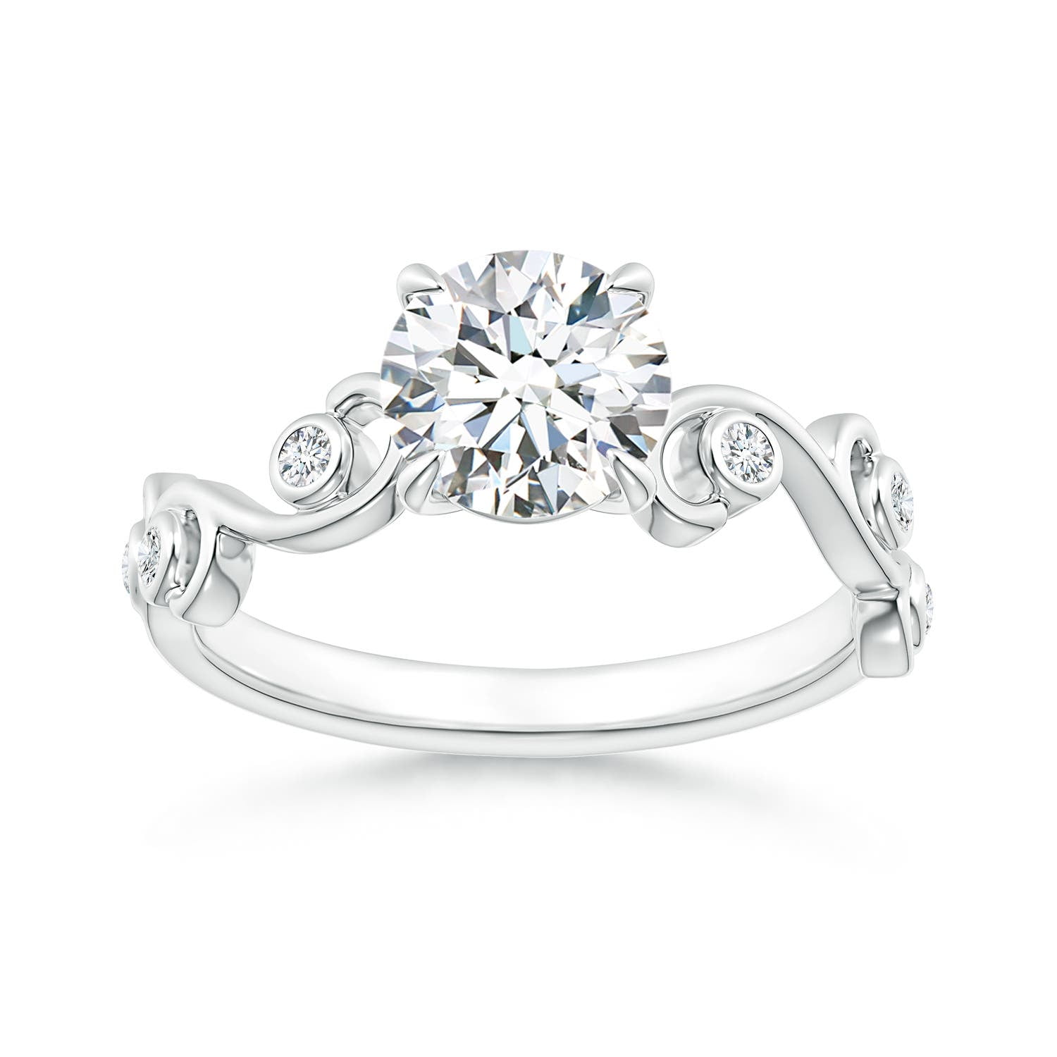ANGARA Lab Grown Claw Set Diamond Ivy Scroll Ring for Women in 14K ...
