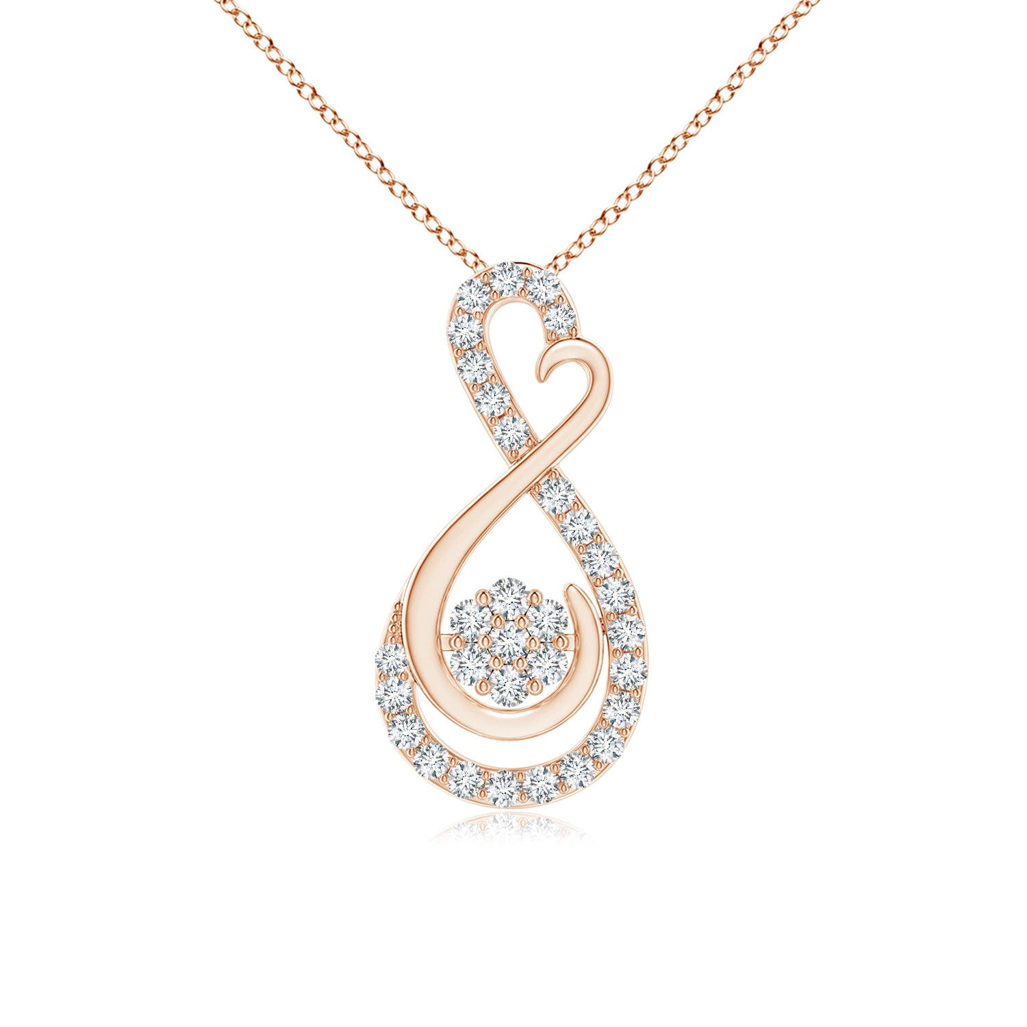ANGARA Lab Grown Cluster Diamond Infinity Heart Pendant for Women in ...