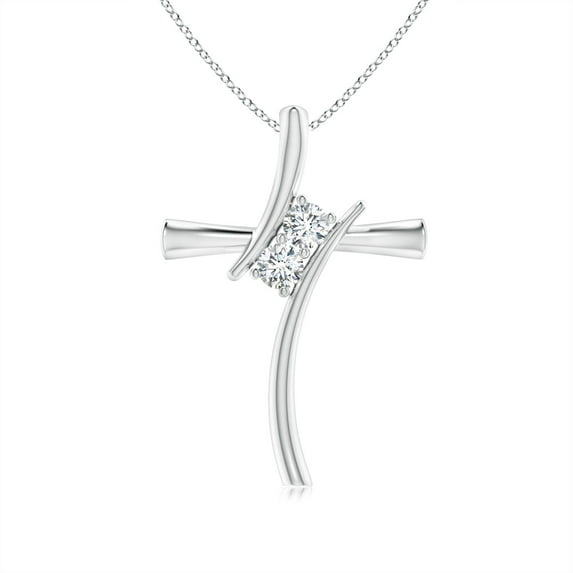 ANGARA Lab Grown Diamond Bypass Cross Pendant for Women in 925 Sterling ...