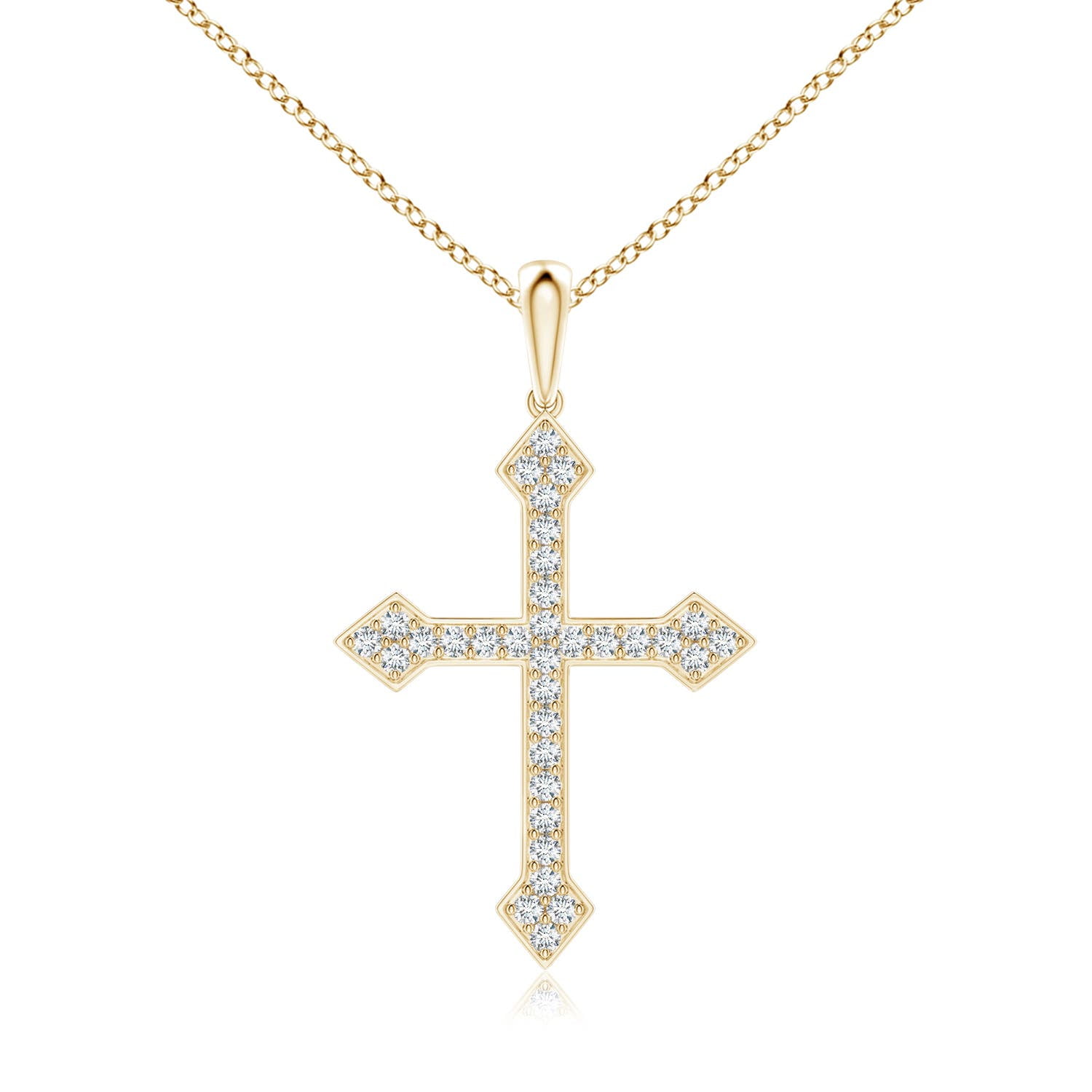 ANGARA Lab Grown Diamond Cross Pendant for Women in 14K Yellow Gold ...