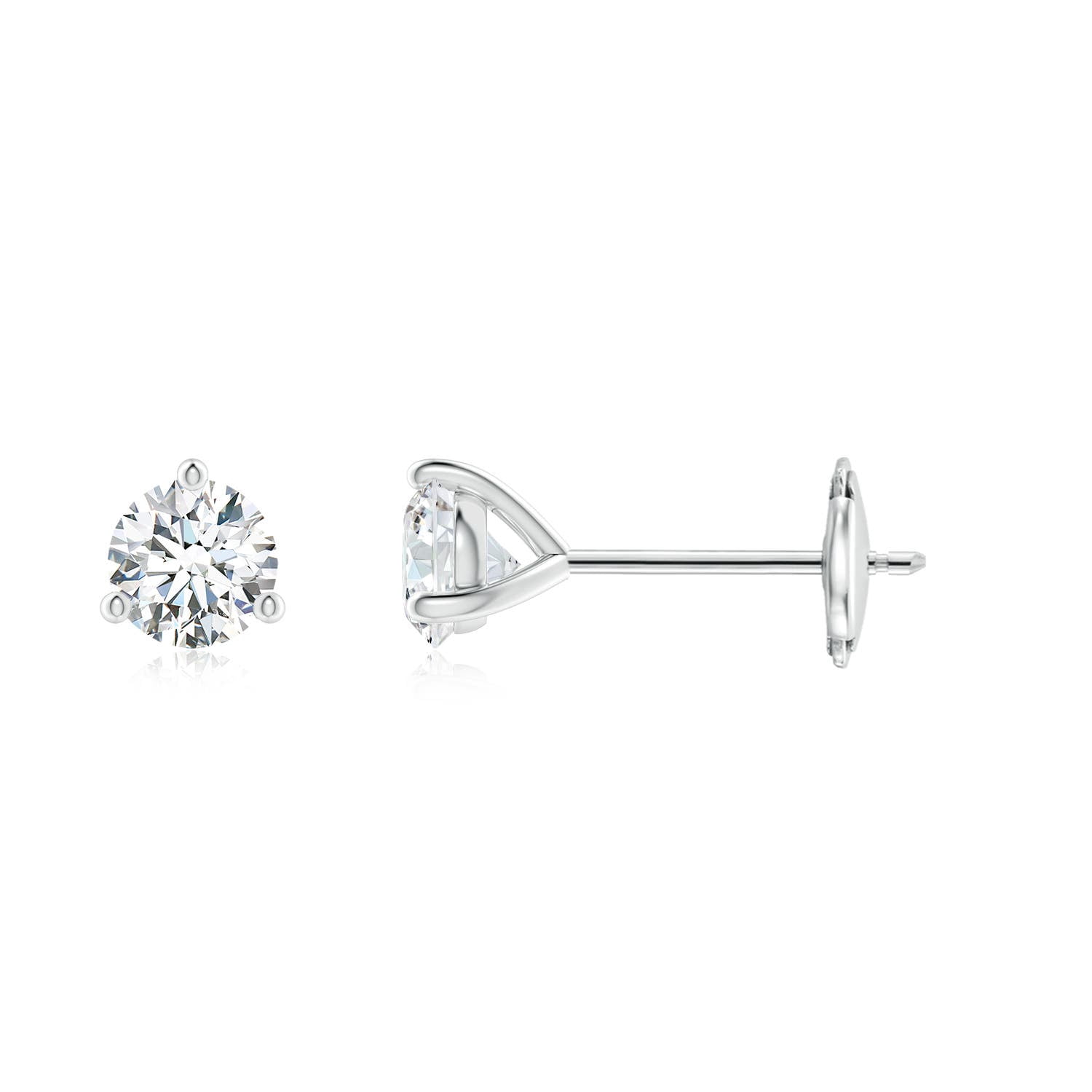 ANGARA Lab Grown Diamond Martini Stud Earrings for Women in 14K White ...