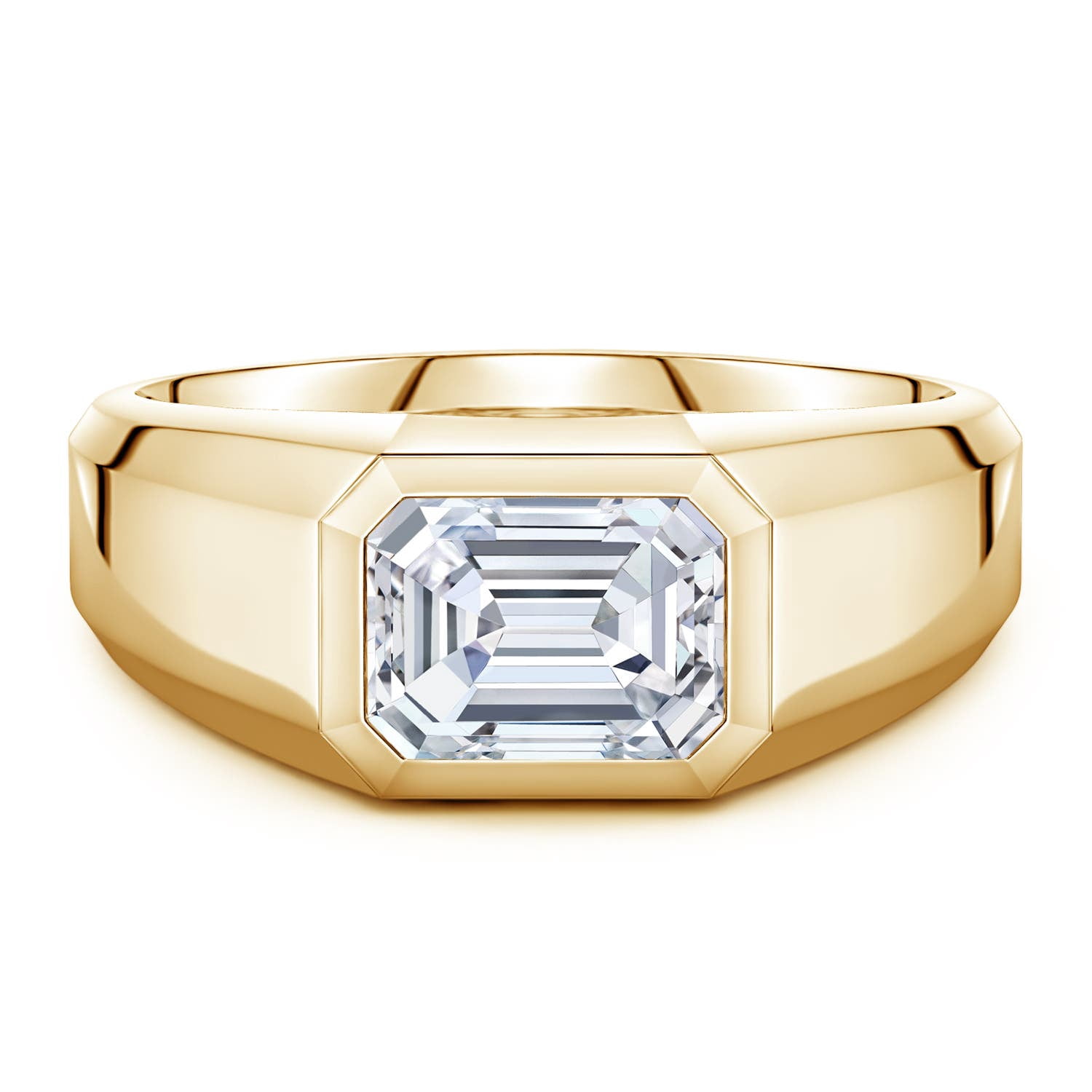 ANGARA Lab Grown Diamond Ring for Men - Emerald-Cut Lab Created Diamond ...