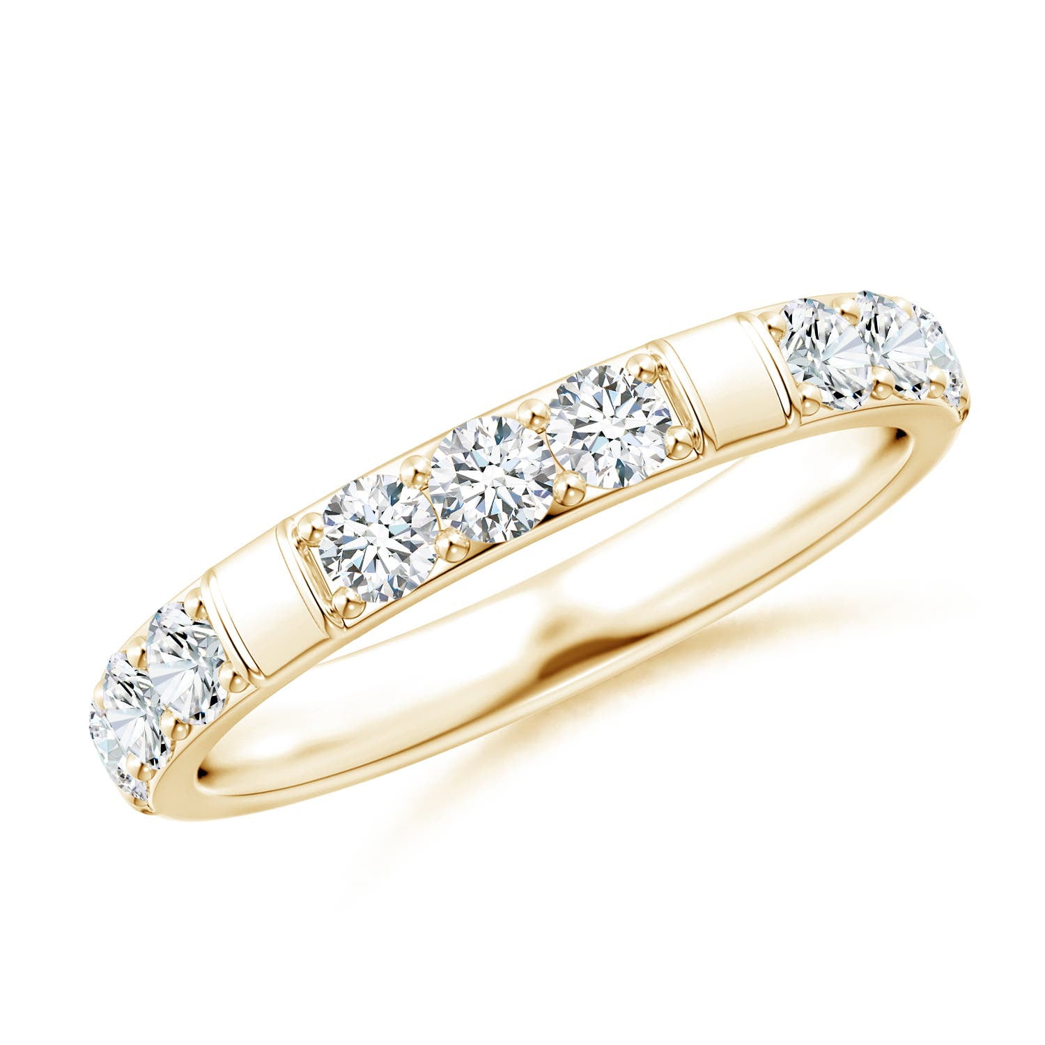 ANGARA Lab Grown Diamond Stackable Wedding Ring for Women in 14K Yellow ...