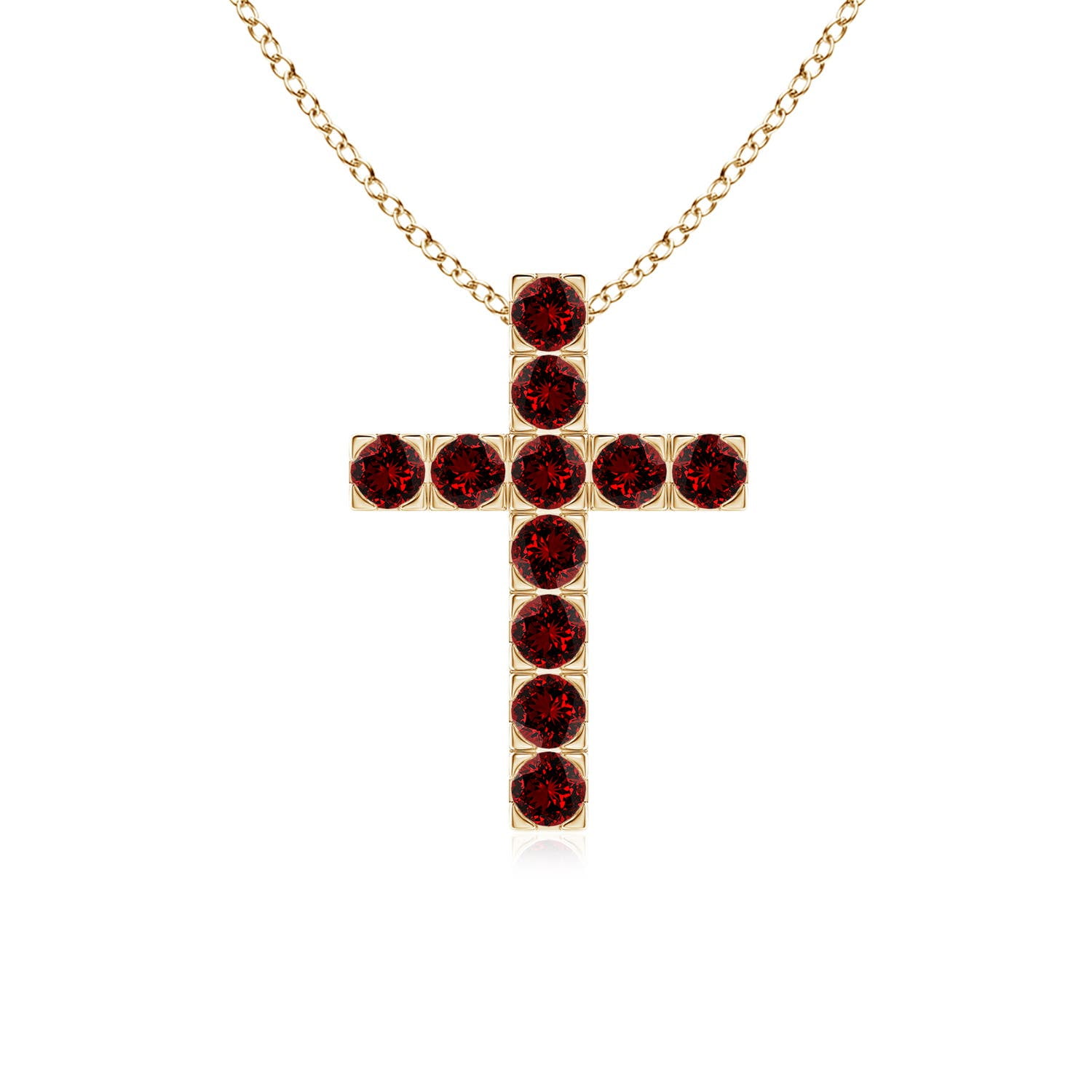 ANGARA Lab Grown Flat Prong-Set Ruby Cross Pendant for Women in 14K ...