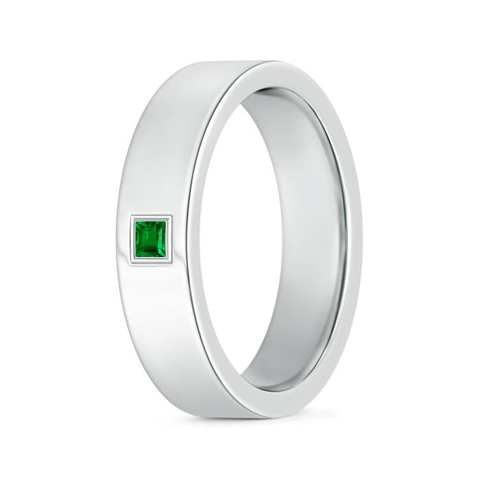 ANGARA Lab Grown Gypsy Set Square Emerald Solitaire Wedding Ring for ...