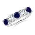 ANGARA Lab Grown 1.38 Ct Half Eternity 5 Stone Sapphire & Lab Diamond ...