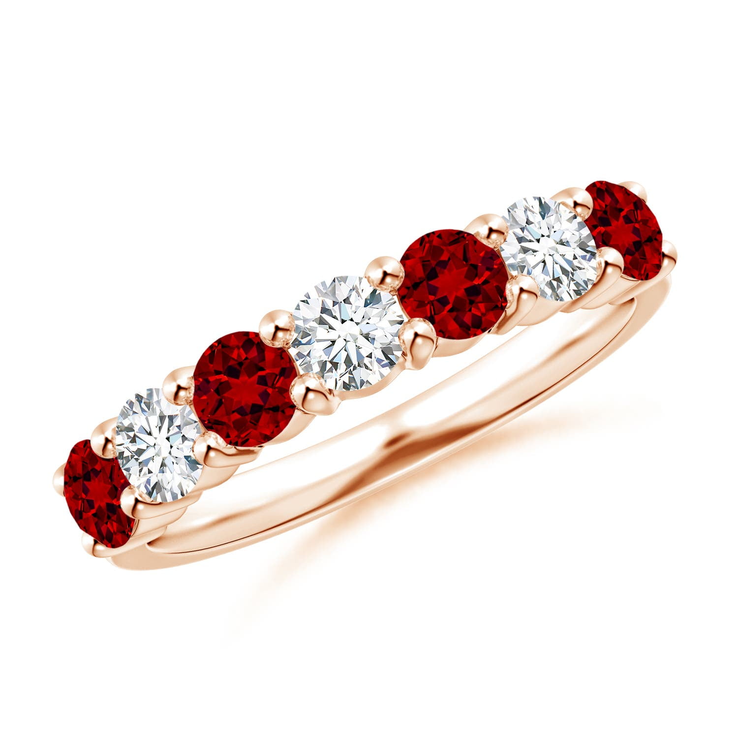 ANGARA Lab Grown Half Eternity Seven Stone Ruby and Lab Diamond Wedding ...