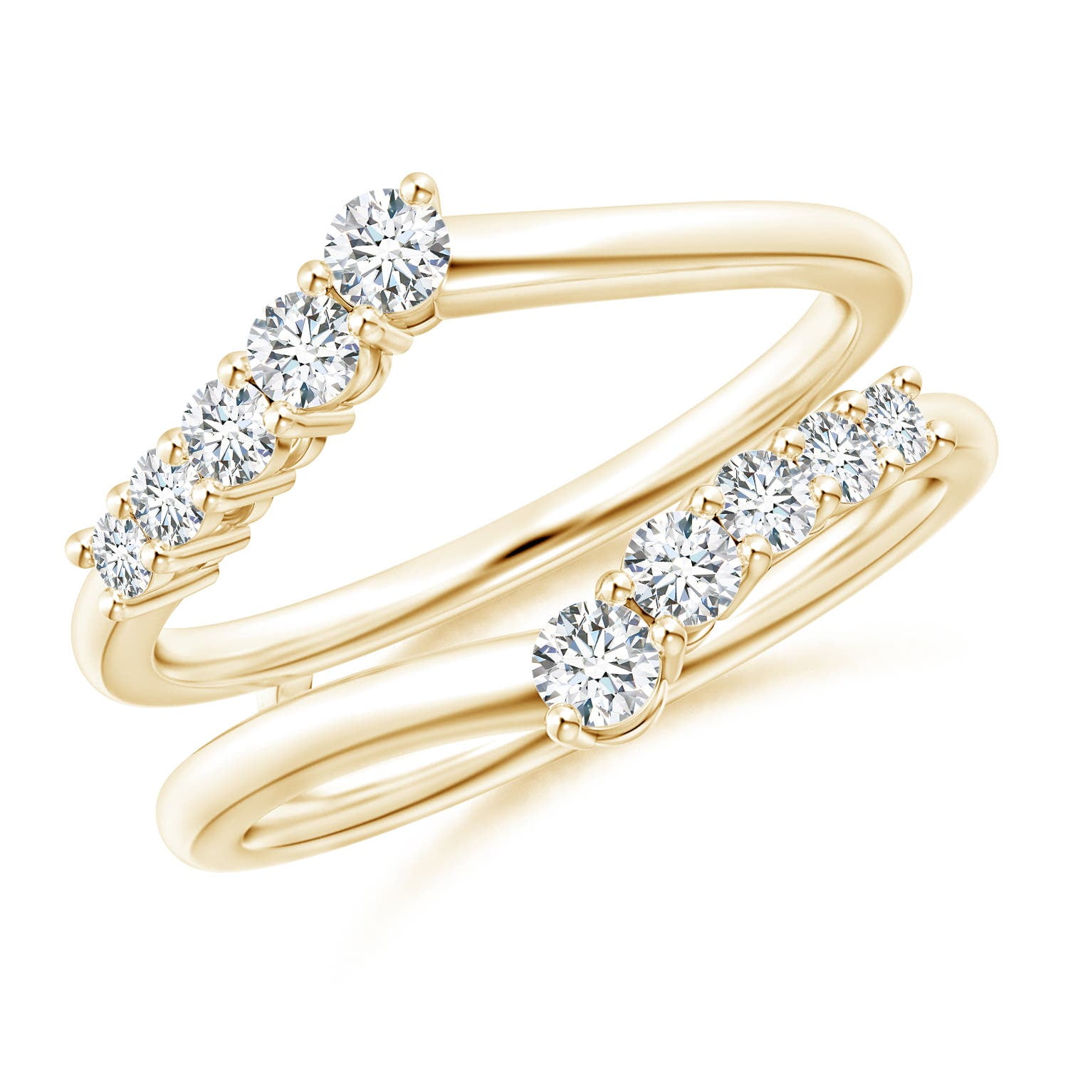 ANGARA Lab Grown Journey Diamond Ring Wrap for Women in 14K Yellow Gold ...