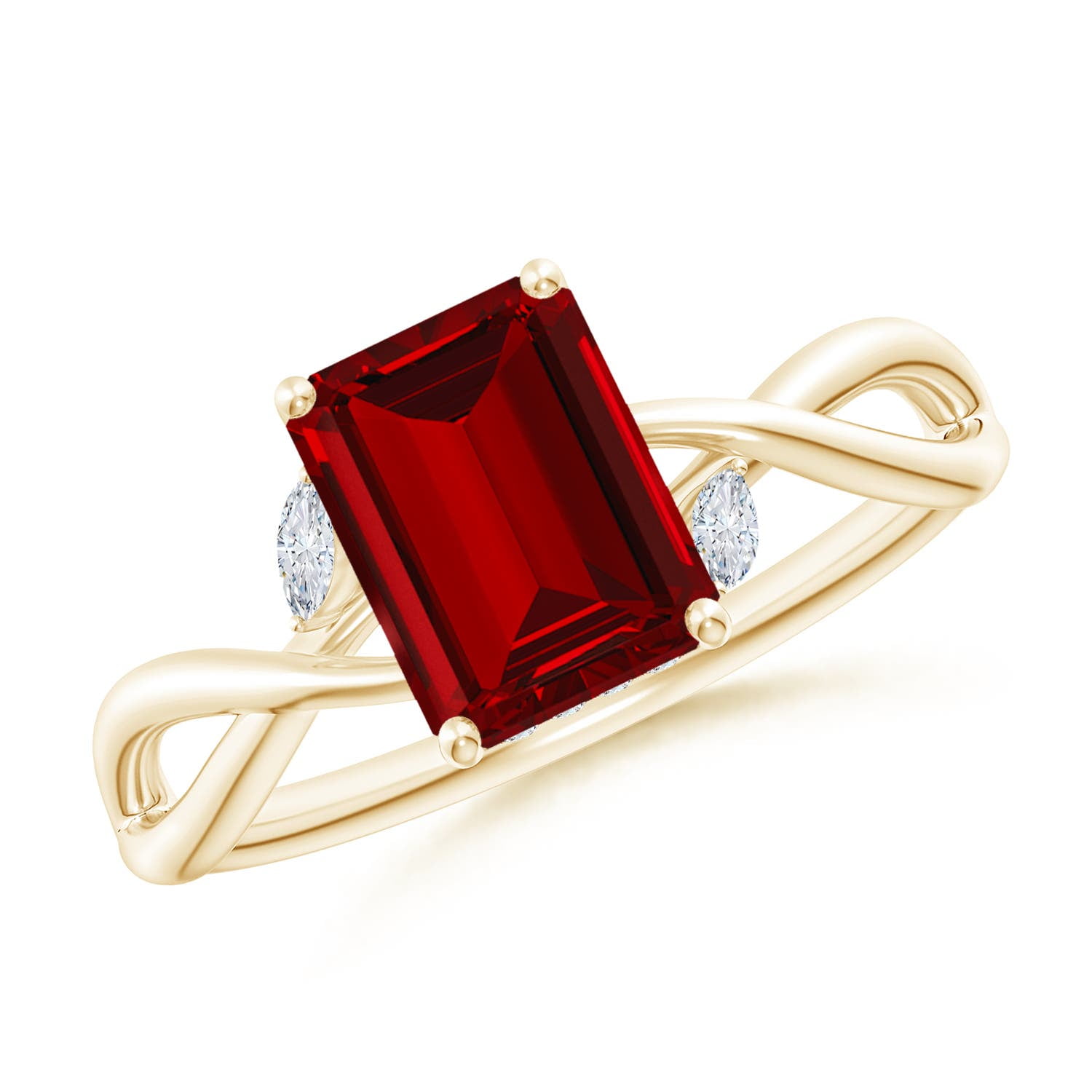 ANGARA Lab Grown 1.6 Ct Nature-Inspired Ruby Hidden Halo Engagement ...