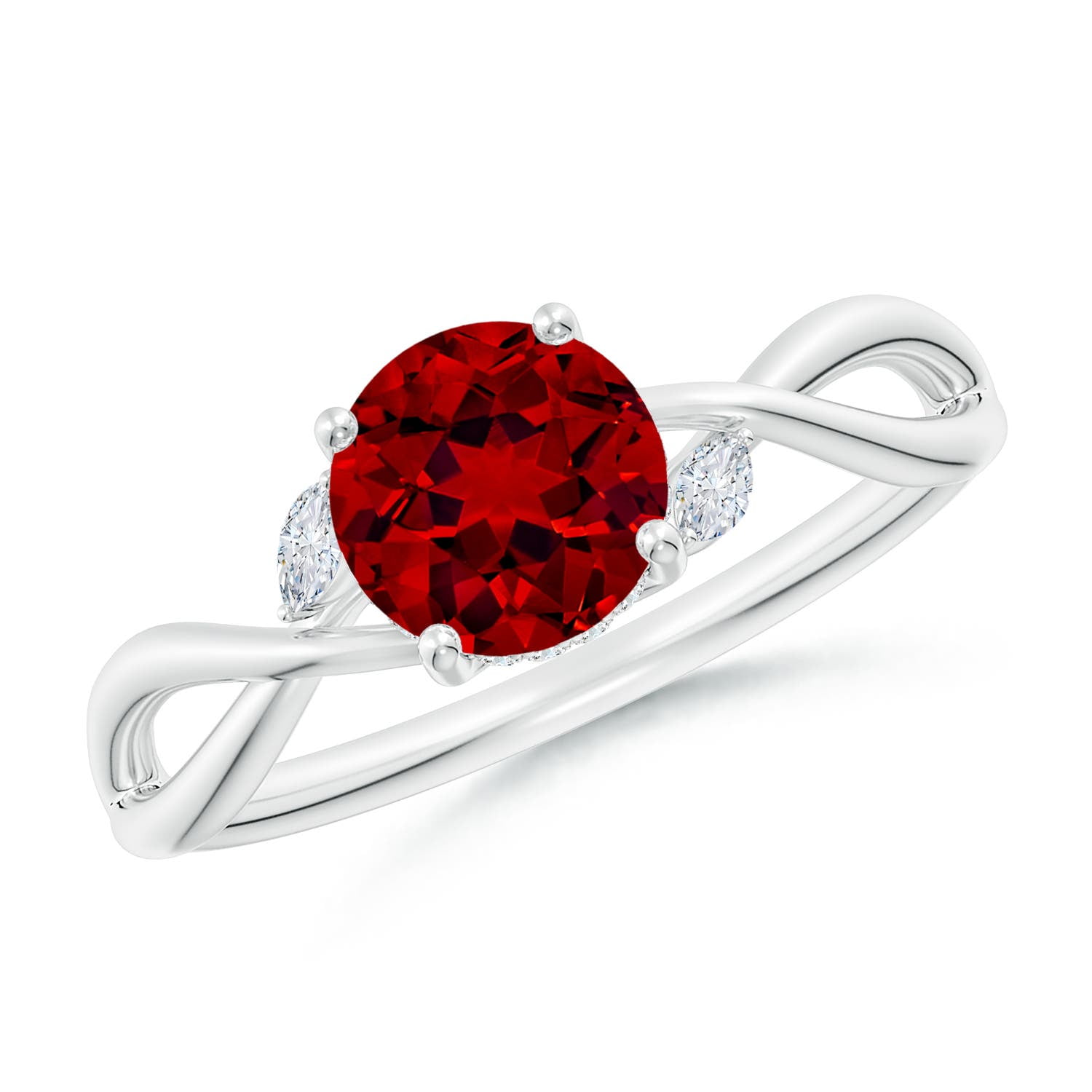 ANGARA Lab Grown 1.2 Ct Nature-Inspired Round Ruby Hidden Halo ...