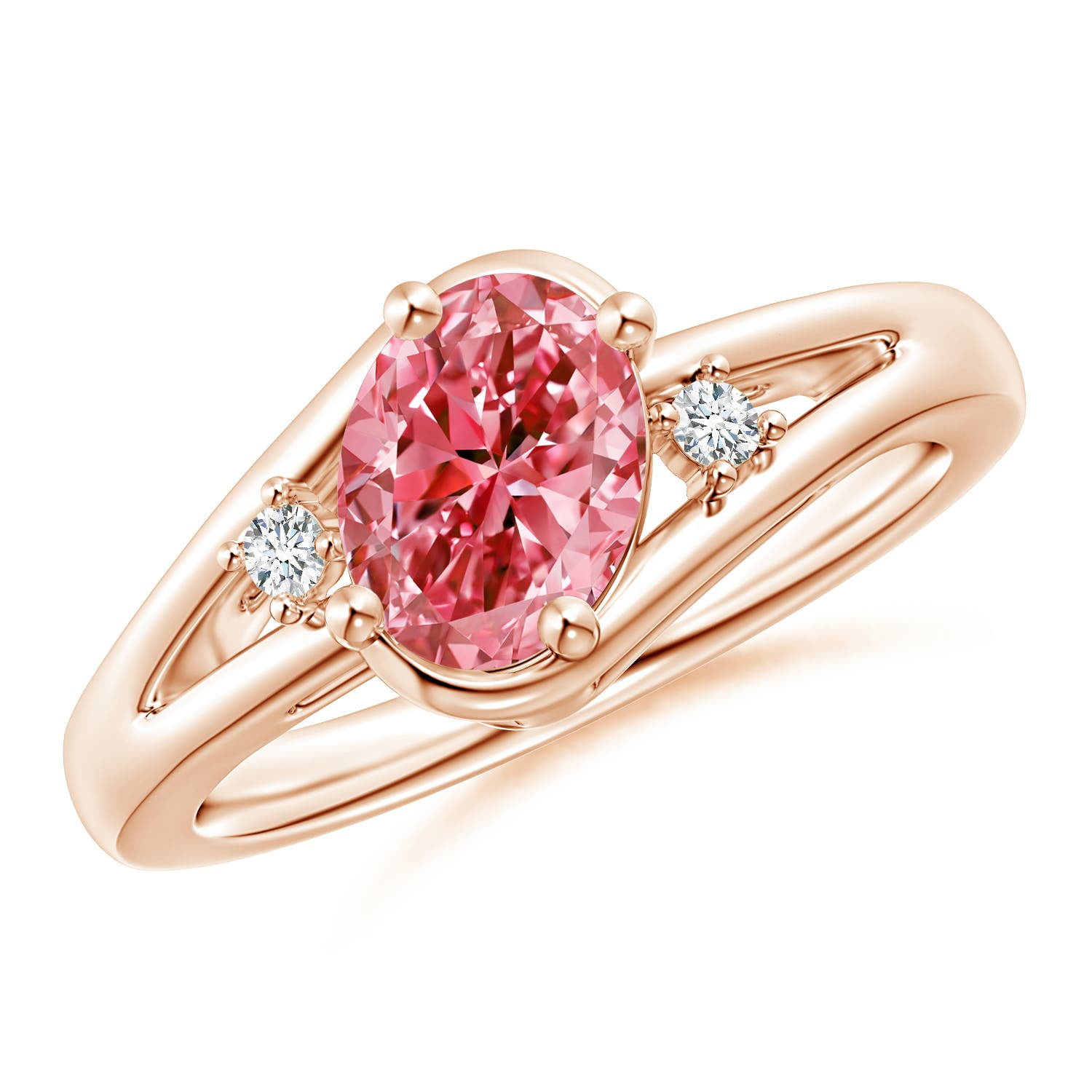 ANGARA IGI Certified Lab Grown 1.15 Ct Pink & White Diamond Ring for ...