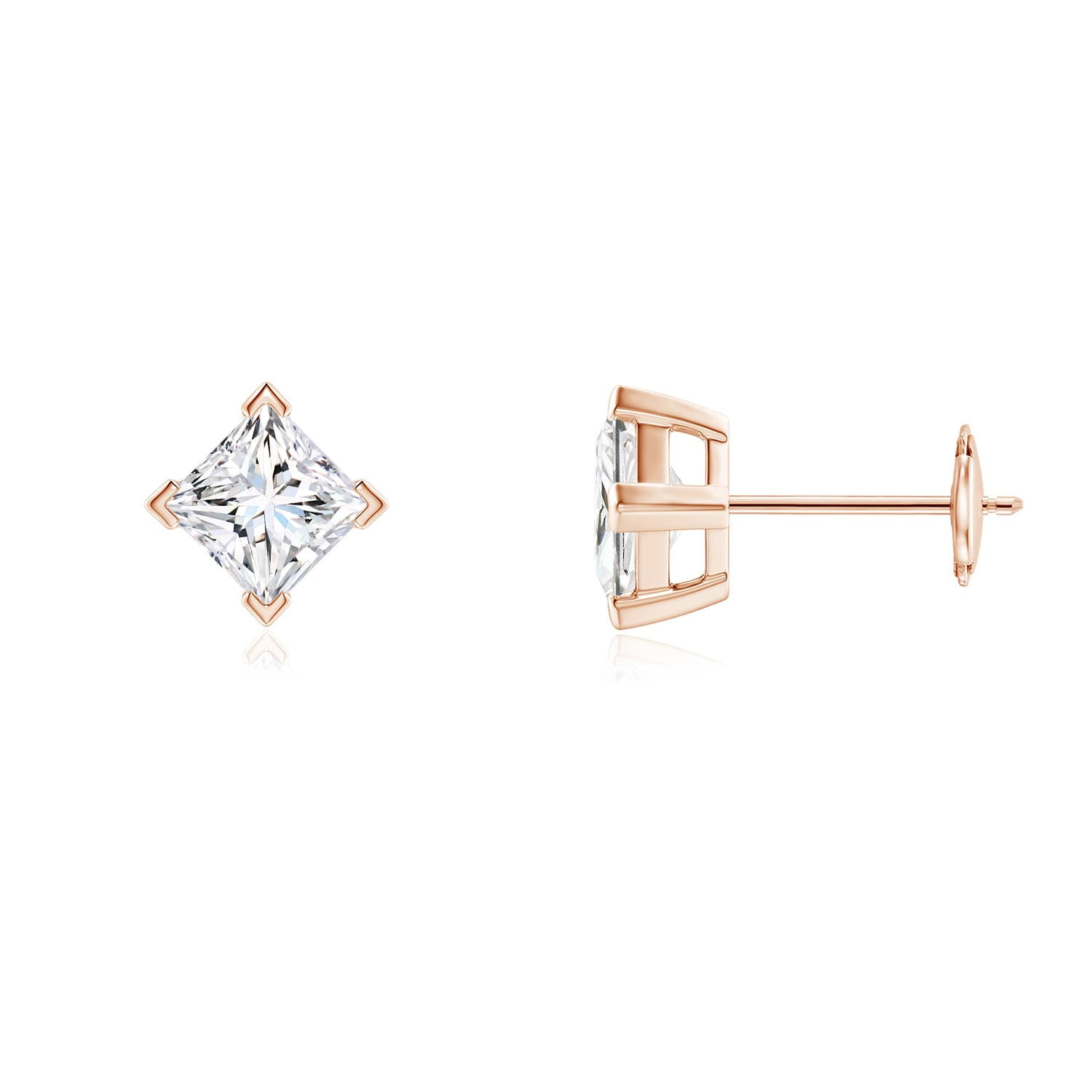 ANGARA IGI Certified Lab Grown 1 Ct Diamond Stud Earrings for Women in ...