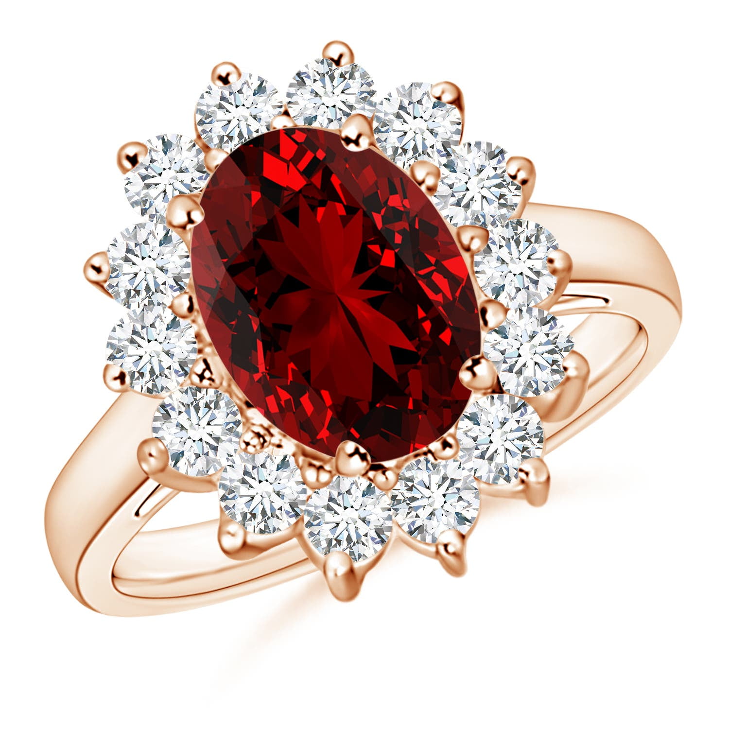 ANGARA Lab Grown 3.3 Ct Princess Diana Inspired Ruby Ring with Lab ...