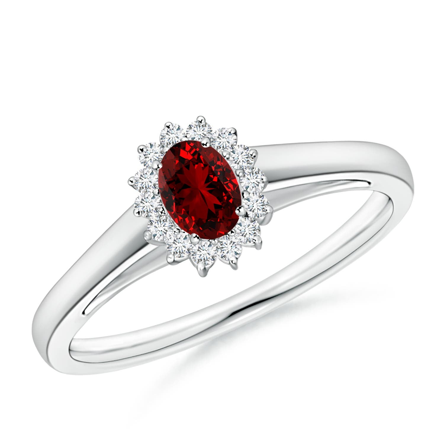 ANGARA Lab Grown Princess Diana Inspired Ruby Ring with Lab Diamond ...