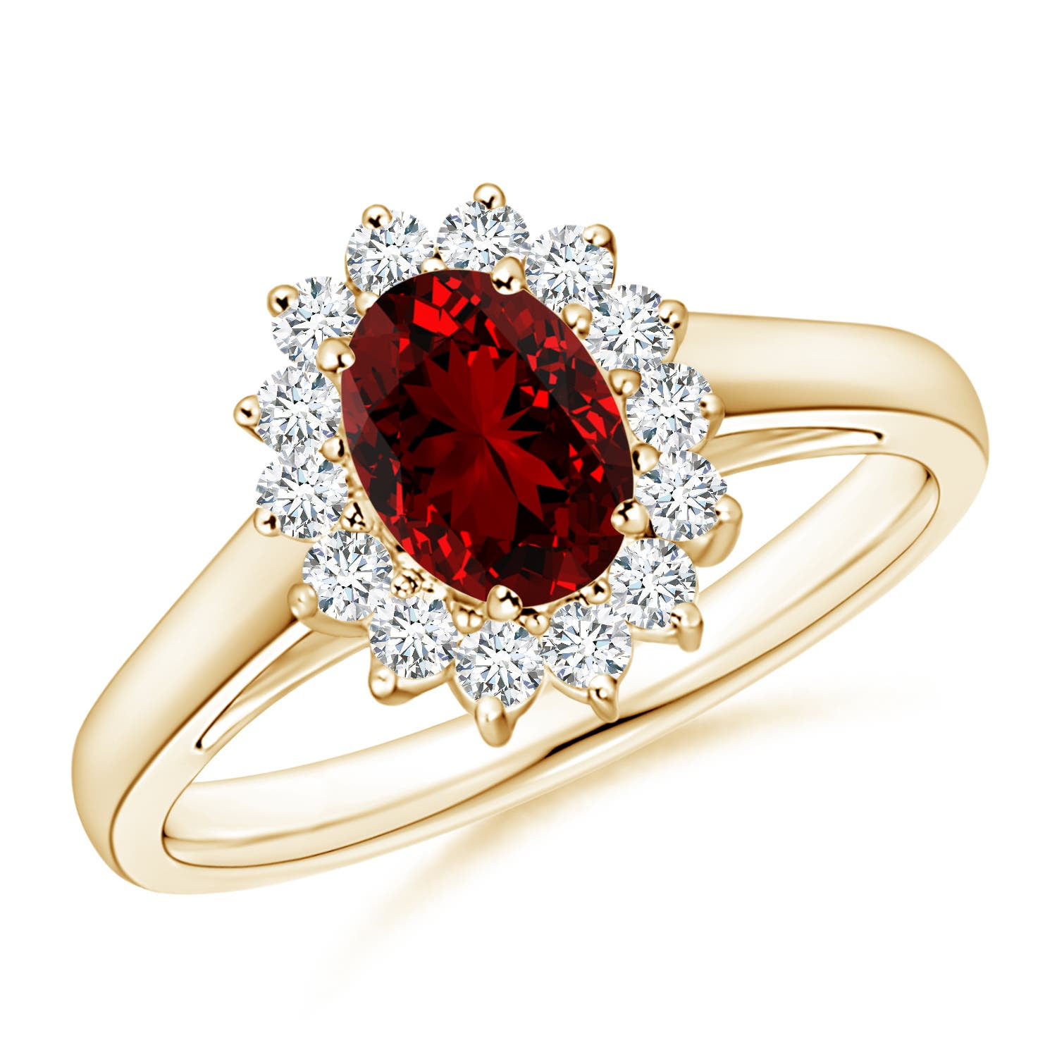 ANGARA Lab Grown 1 Ct Princess Diana Inspired Ruby Ring with Lab ...