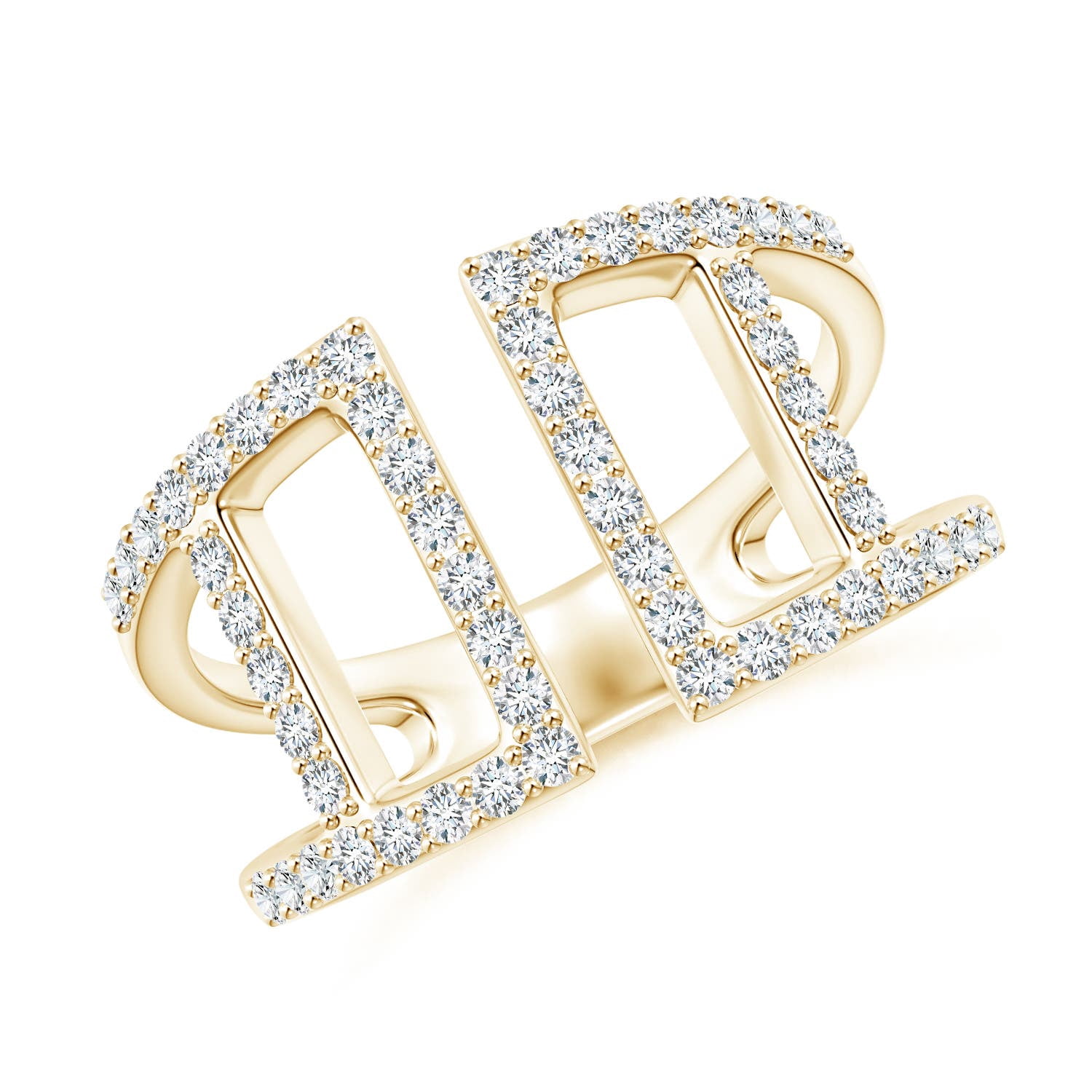 ANGARA Lab Grown Prong-Set Diamond Open Cuff Ring for Women in 14K ...