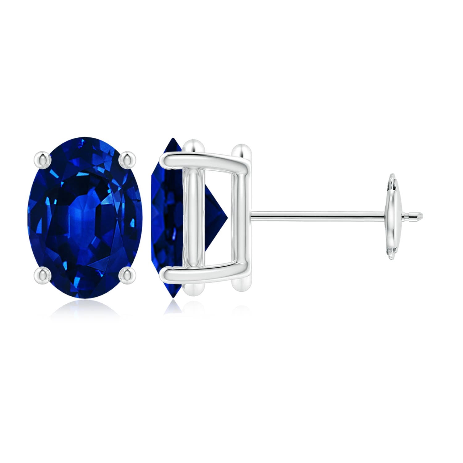 ANGARA Lab Grown 4 Ct Prong-Set Sapphire Stud Earrings for Women in 14K ...