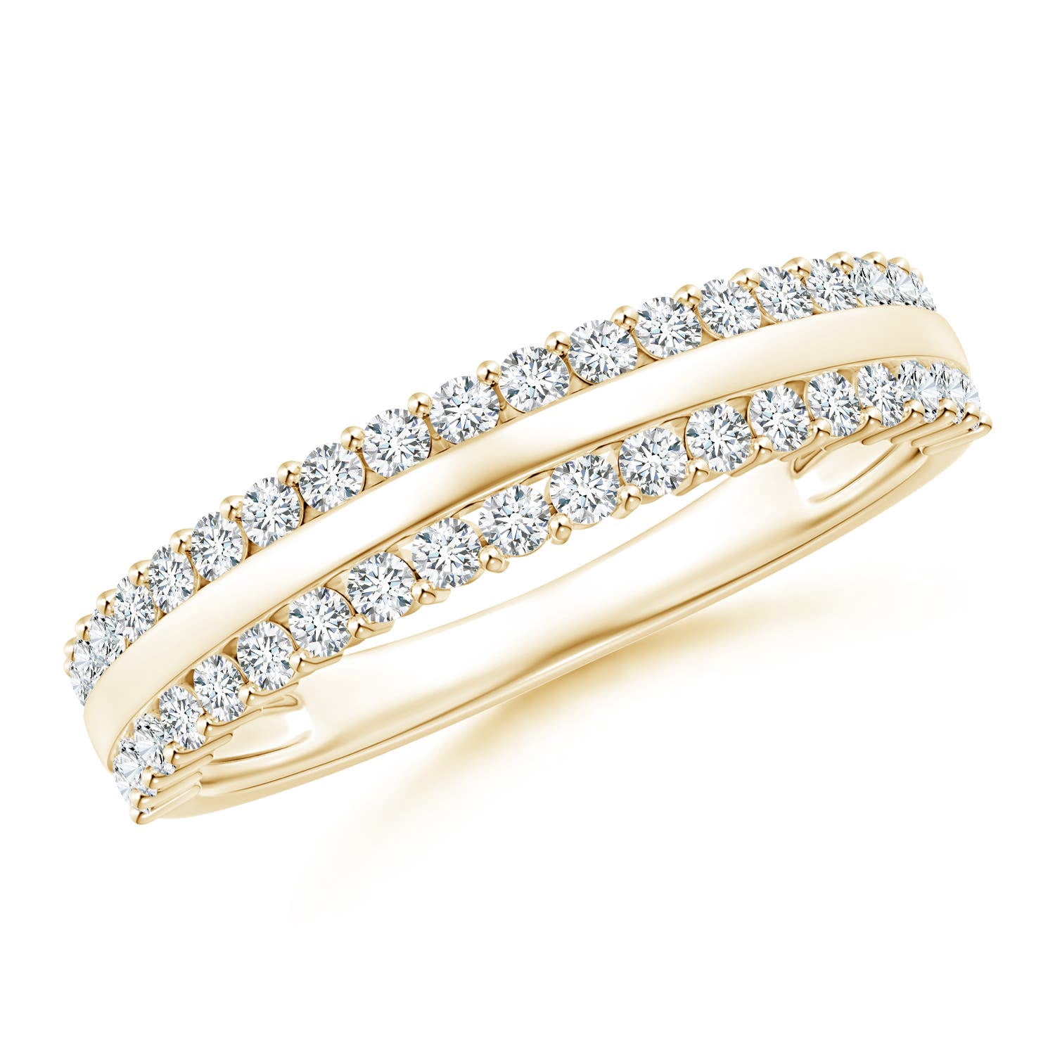 ANGARA Lab Grown Railroad Diamond Half Eternity Anniversary Ring for ...