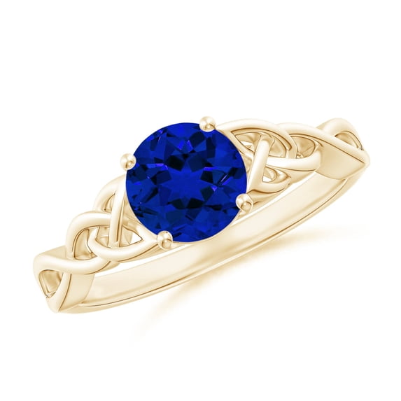 ANGARA Lab Grown 1.2 Ct Blue Sapphire Celtic Knot Engagement Ring for ...