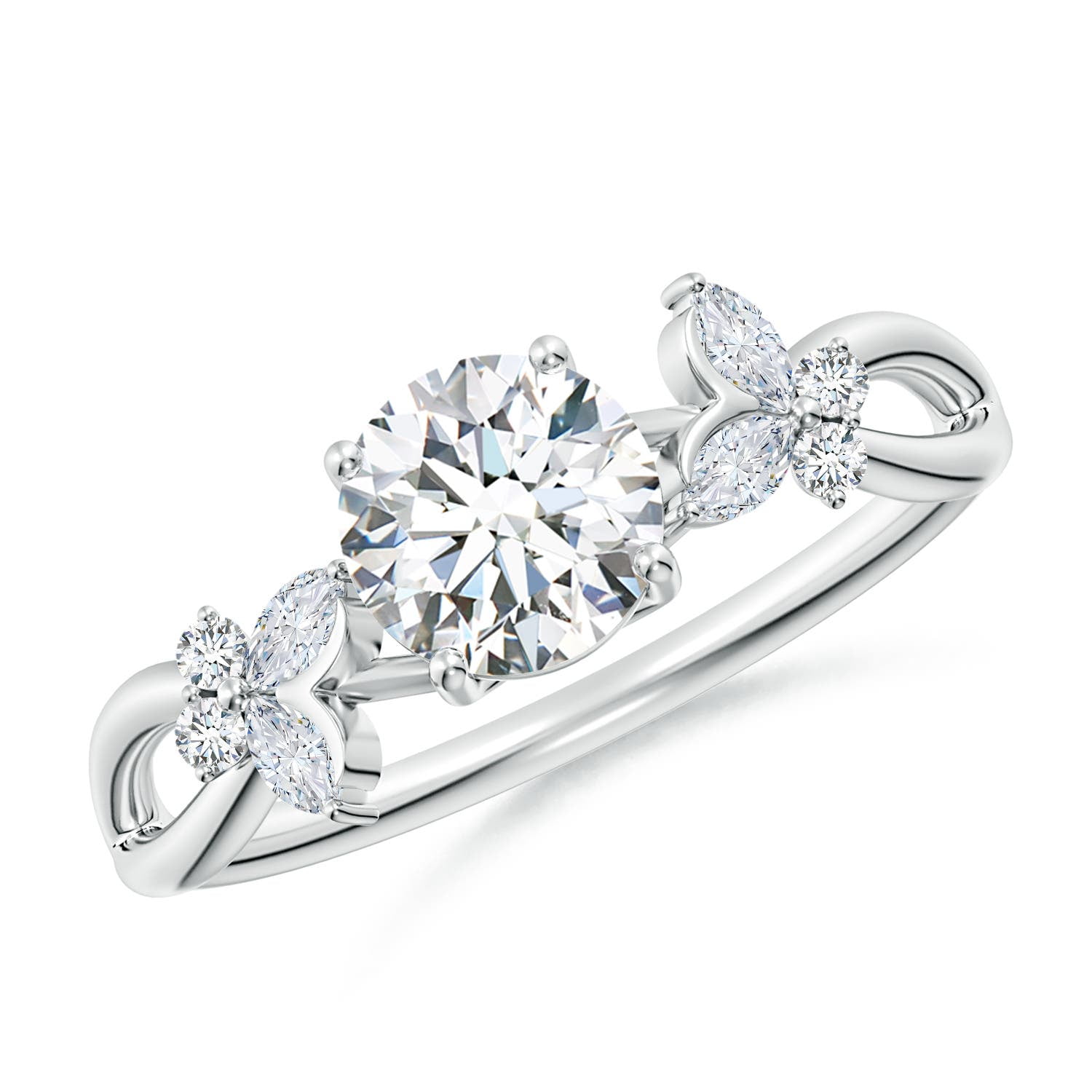 ANGARA Lab Grown Diamond Butterfly Engagement Ring for Women in 14K ...