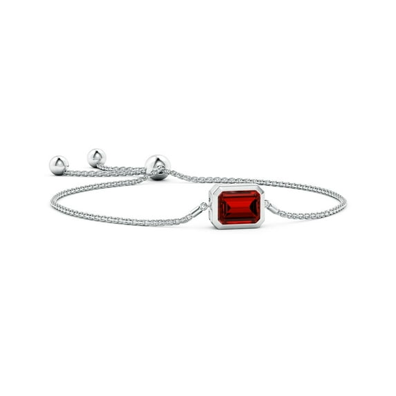 ANGARA Lab Grown 4 Ct Horizontally Set Emerald-Cut Ruby Bolo Bracelet ...