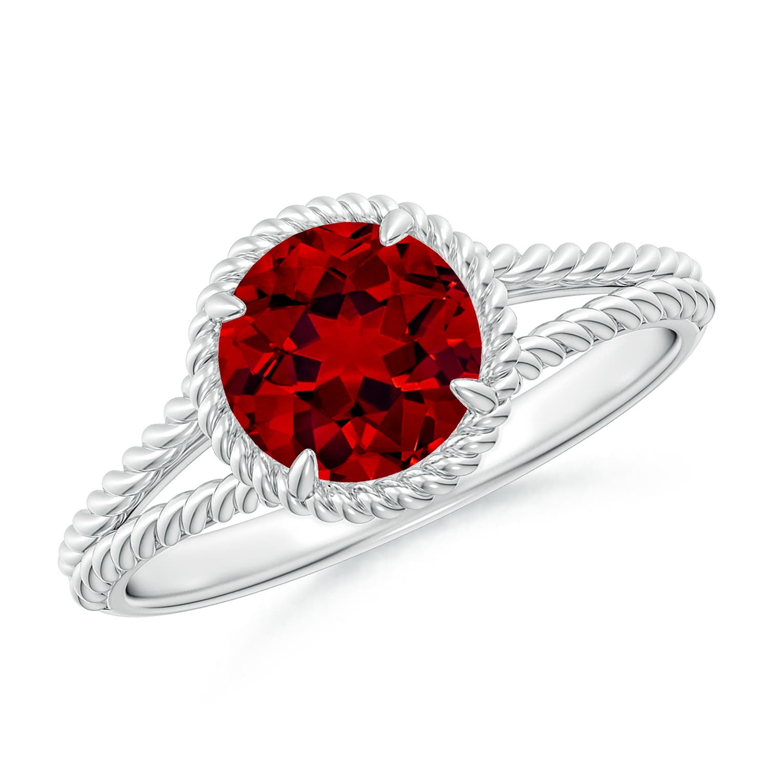 ANGARA Lab Grown 1.4 Ct Ruby Twist Rope Split Shank Ring for Women in ...