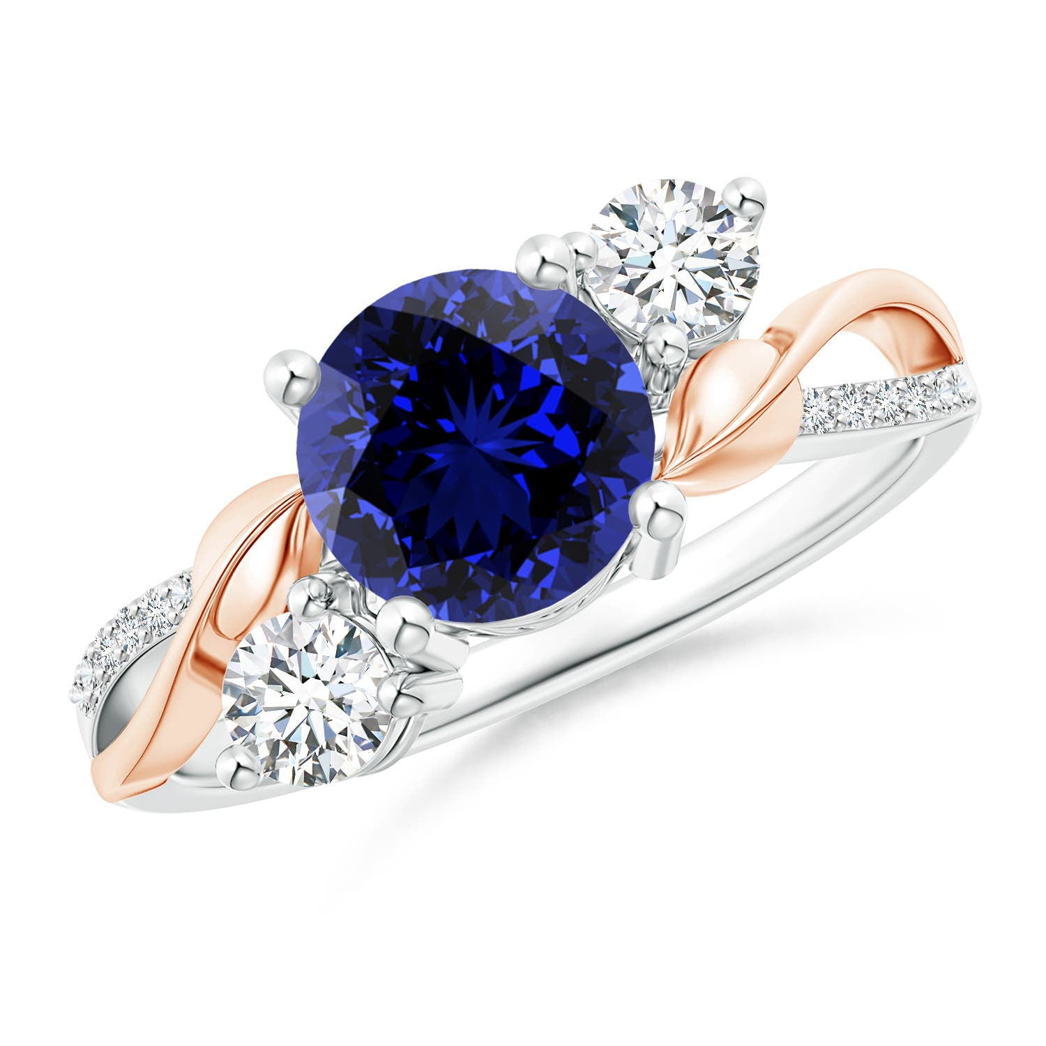 ANGARA Lab Grown 1.6 Ct Sapphire & Lab Diamond Ring for Women in 14K ...