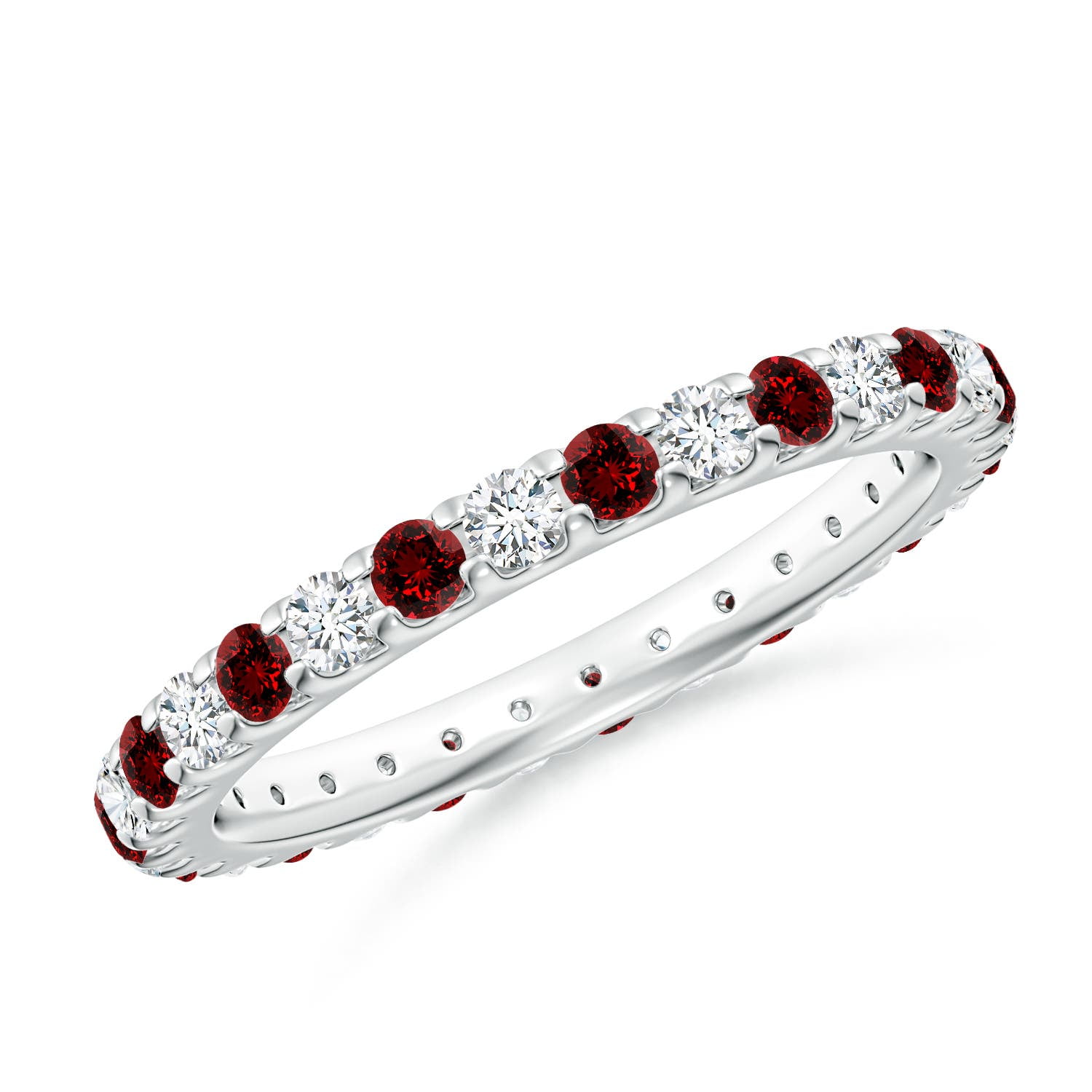 ANGARA Lab Grown Shared Prong Ruby and Lab Diamond Eternity Ring for ...