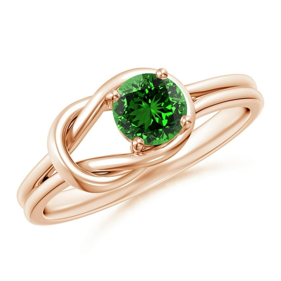 ANGARA Solitaire Lab Grown Emerald Infinity Knot Engagement Ring for ...