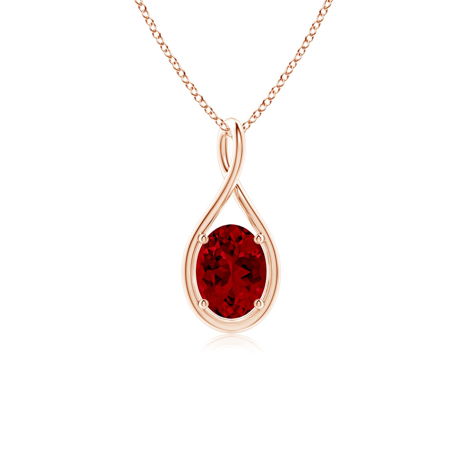 ANGARA Lab Grown 1.25 Ct Solitaire Oval Ruby Twist Bale Pendant for ...