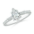 ANGARA Lab Grown Diamond Station Engagement Ring for Women in 14K White ...