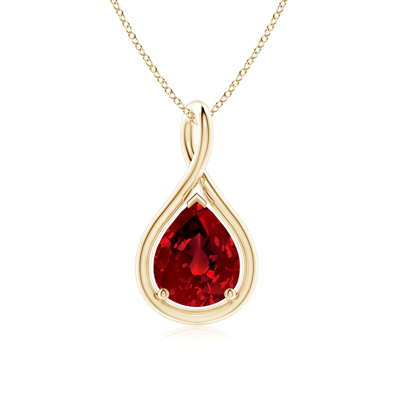 ANGARA Lab Grown 2.7 Ct Solitaire Pear Ruby Twist Bale Pendant for ...