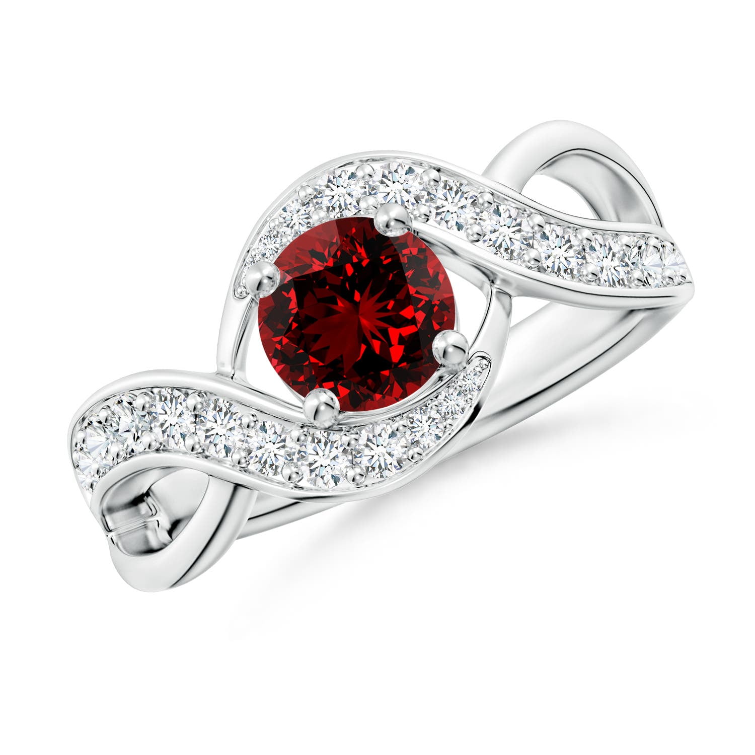 ANGARA Lab Grown 1 Ct Solitaire Round Ruby Infinity Promise Ring for ...